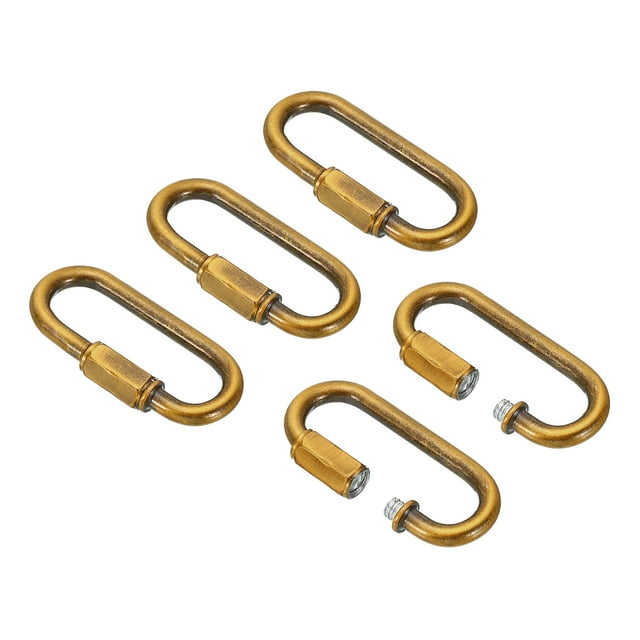 Uxcell 5mm Steel Chain Quick Links Screw Locking Chain Connector Ring ...
