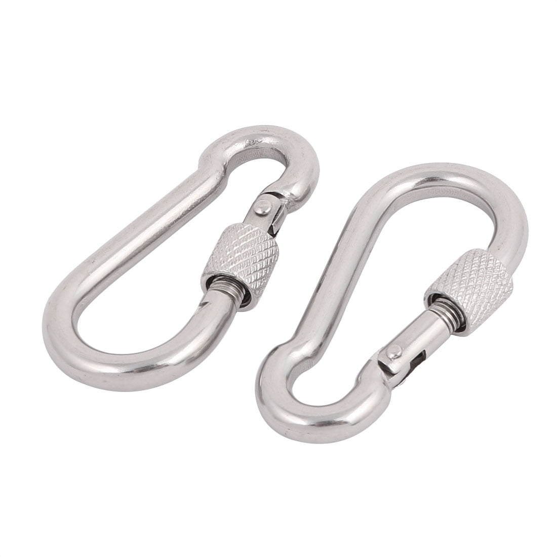 Uxcell 5mm Thick 304 Stainless Steel Spring Snap Hook Carabiner Screw ...