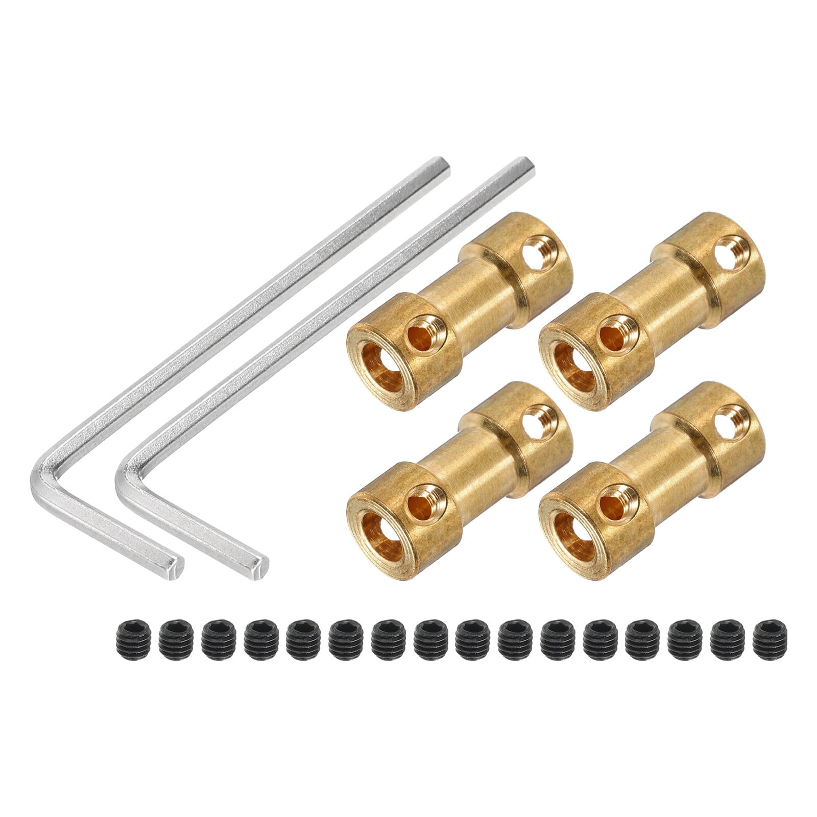 Uxcell 5mm to 5mm Bore Rigid Coupling 20mm x 9mm M3 Brass Shaft Copper ...