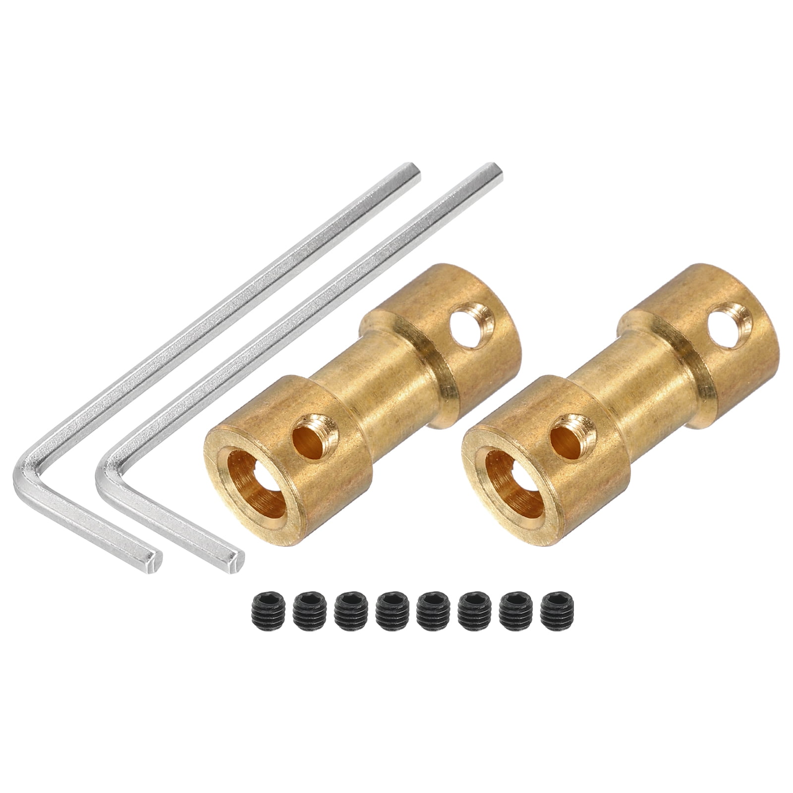Uxcell 5mm to 6mm Bore Rigid Coupling 20mm x 9mm M3 Brass Shaft Copper ...