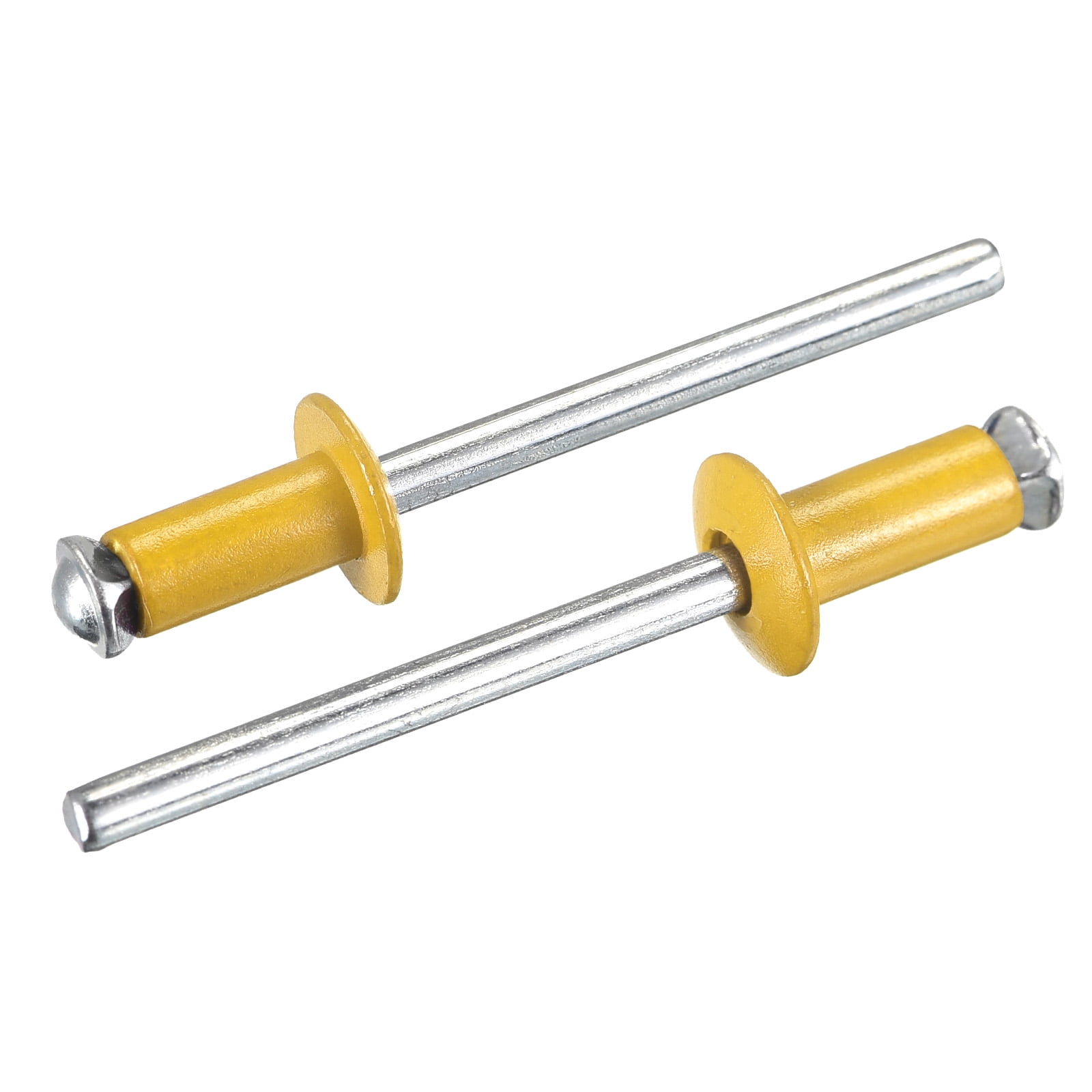 Uxcell 5mm x 10mm Aluminum Open End Flat Round Head Blind Rivets, Gold ...