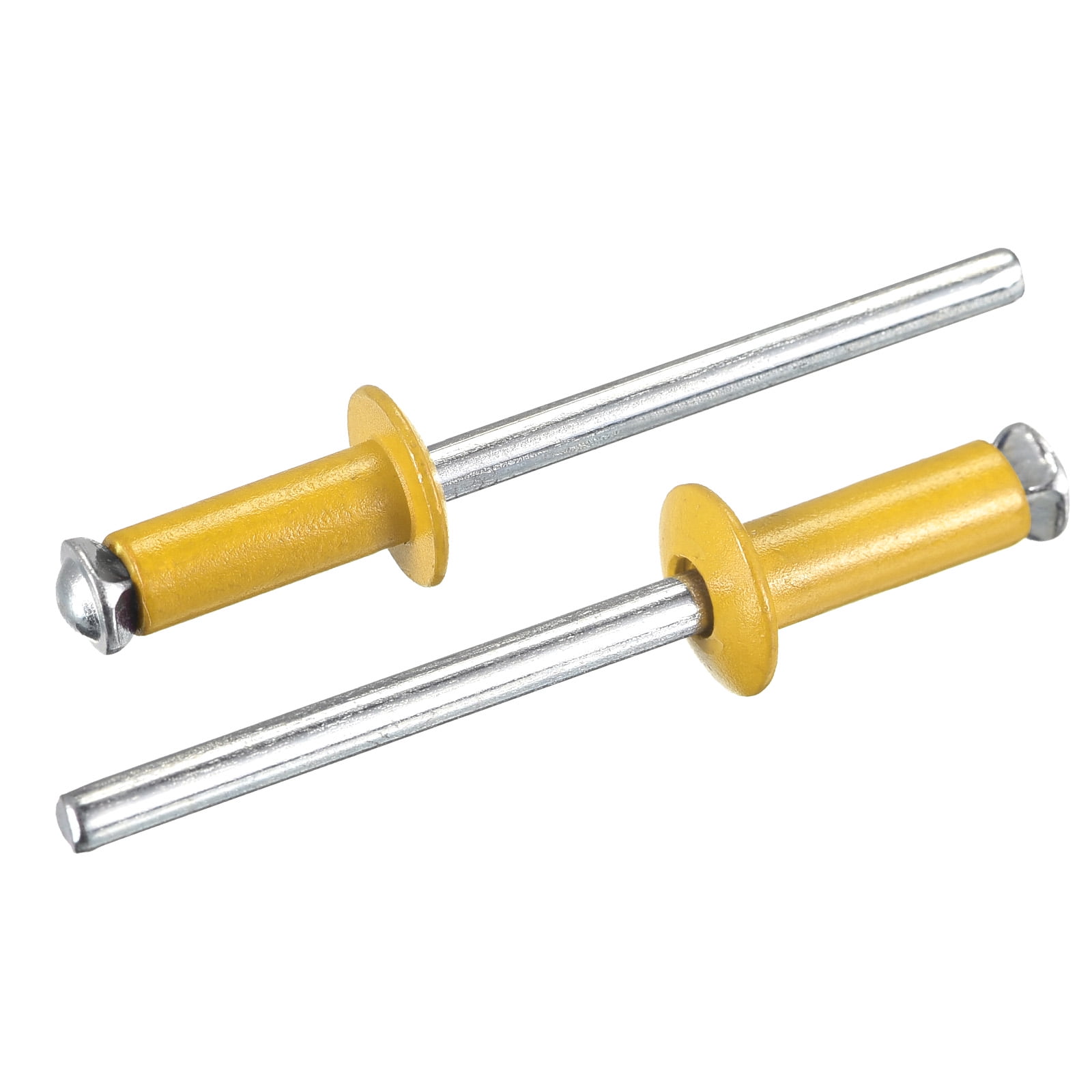 Uxcell 5mm x 13mm Aluminum Open End Flat Round Head Blind Rivets, Gold ...