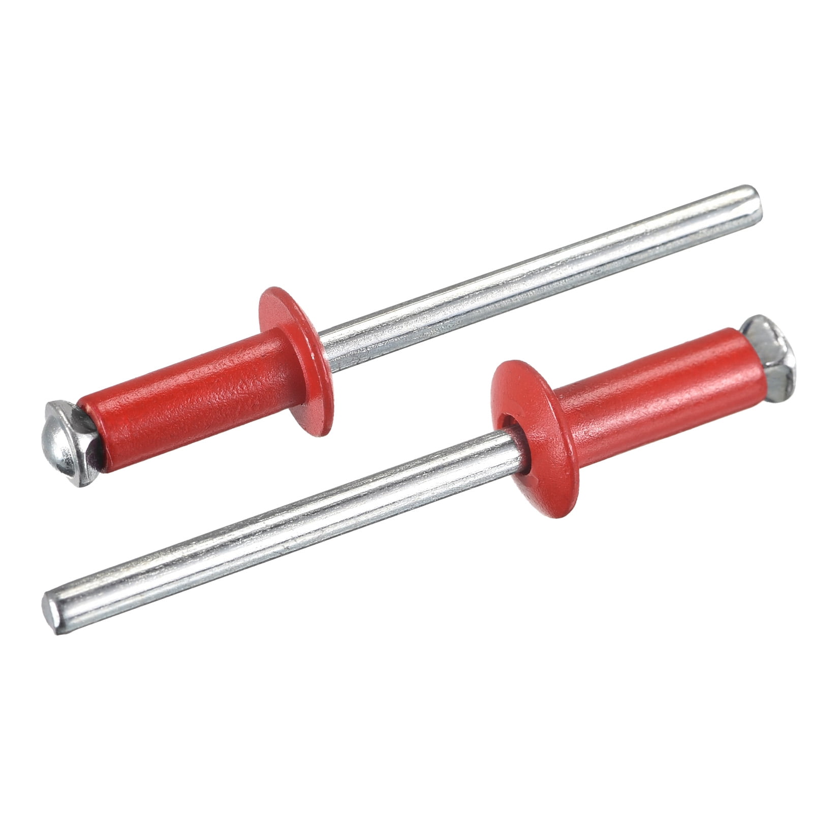Uxcell 5mm x 13mm Aluminum Open End Flat Round Head Blind Rivets, Red ...