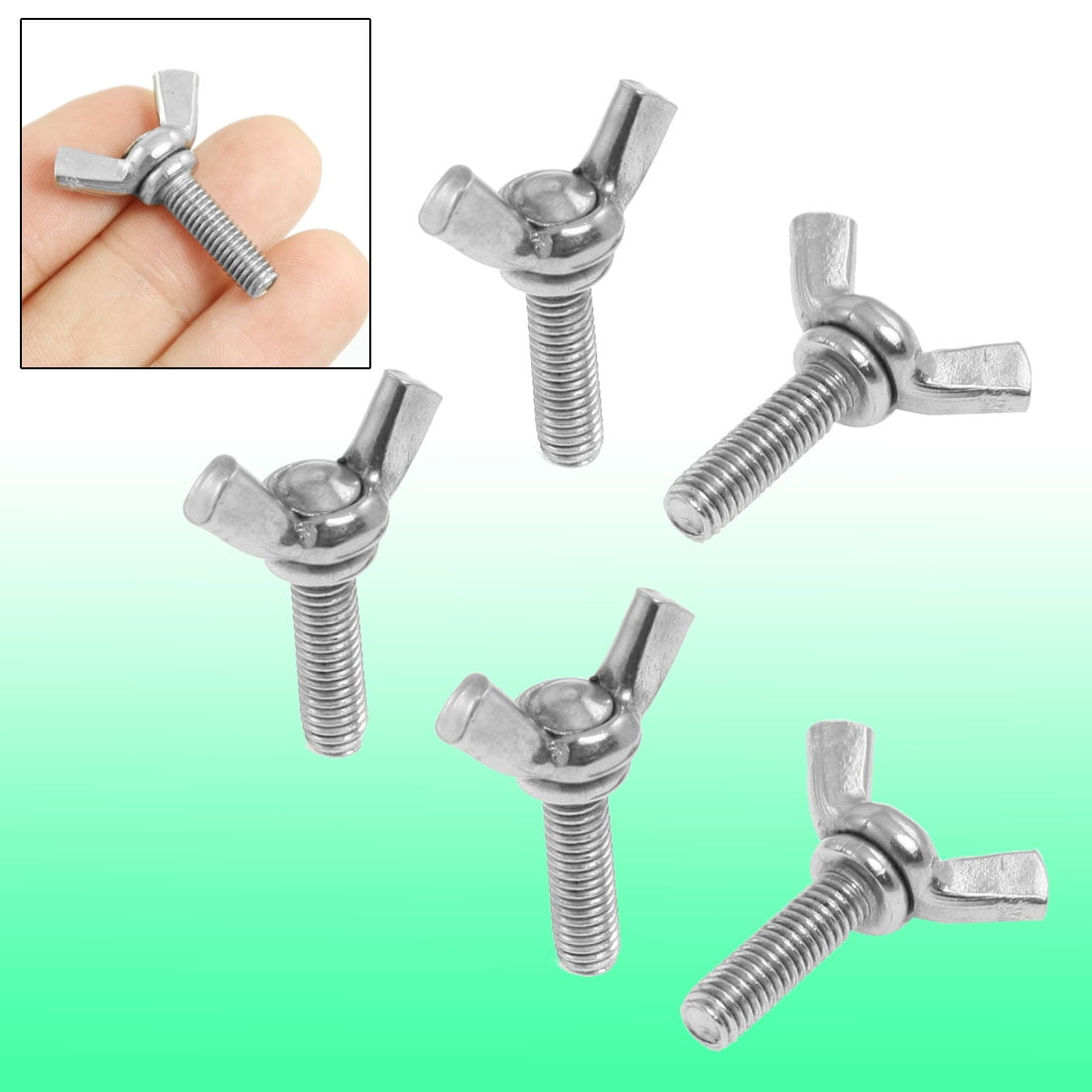 Uxcell 5mm x 16mm Hardware Parts Stainless Steel Winged Screw Bolts (5 ...