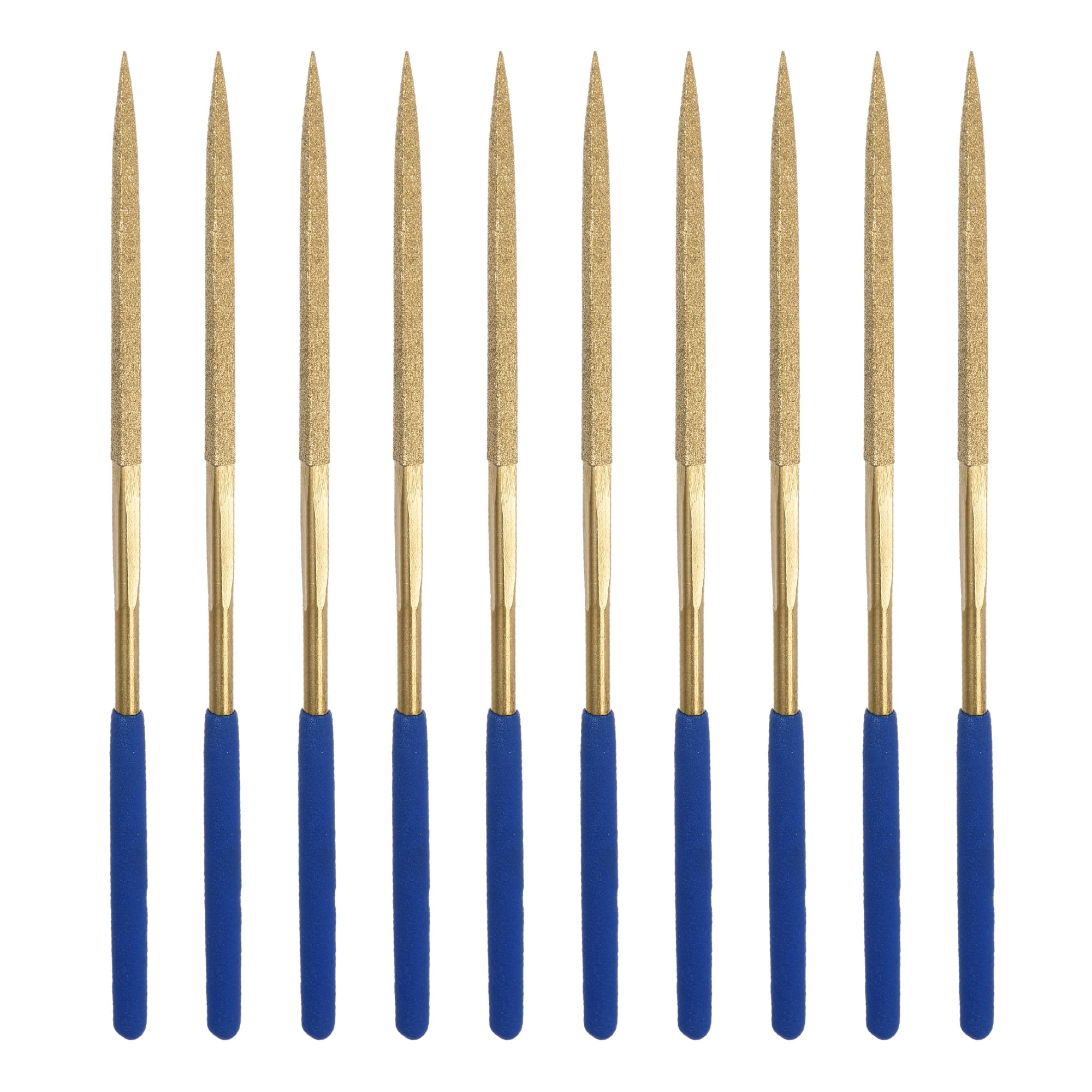 Uxcell 5mm x 180mm Square Files Diamond Needle File Set Titanium Plated ...