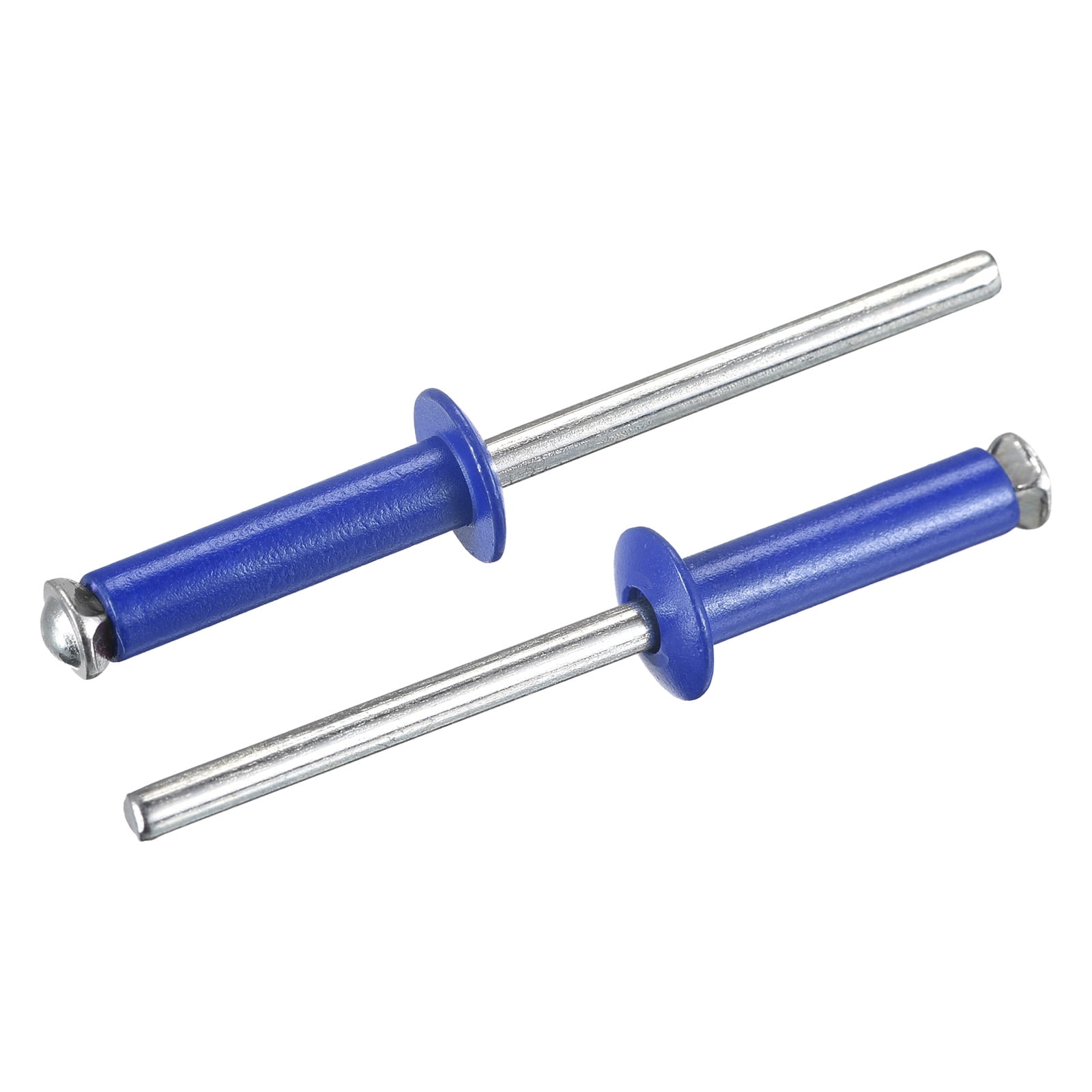 Uxcell 5mm x 20mm Aluminum Open End Flat Round Head Blind Rivets, Blue ...