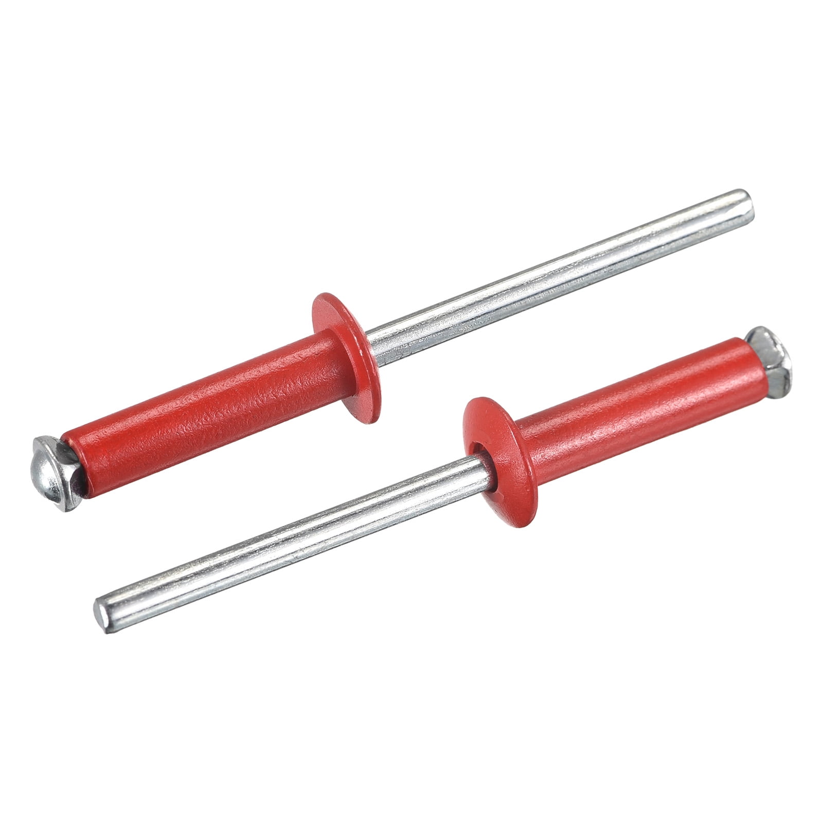 Uxcell 5mm x 20mm Aluminum Open End Flat Round Head Blind Rivets, Red ...