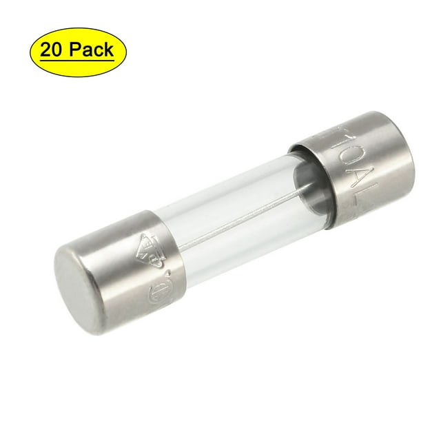 Uxcell 5mm x 20mm T250V 10A Fast Acting Blow Glass Cartridge Fuse Tube ...