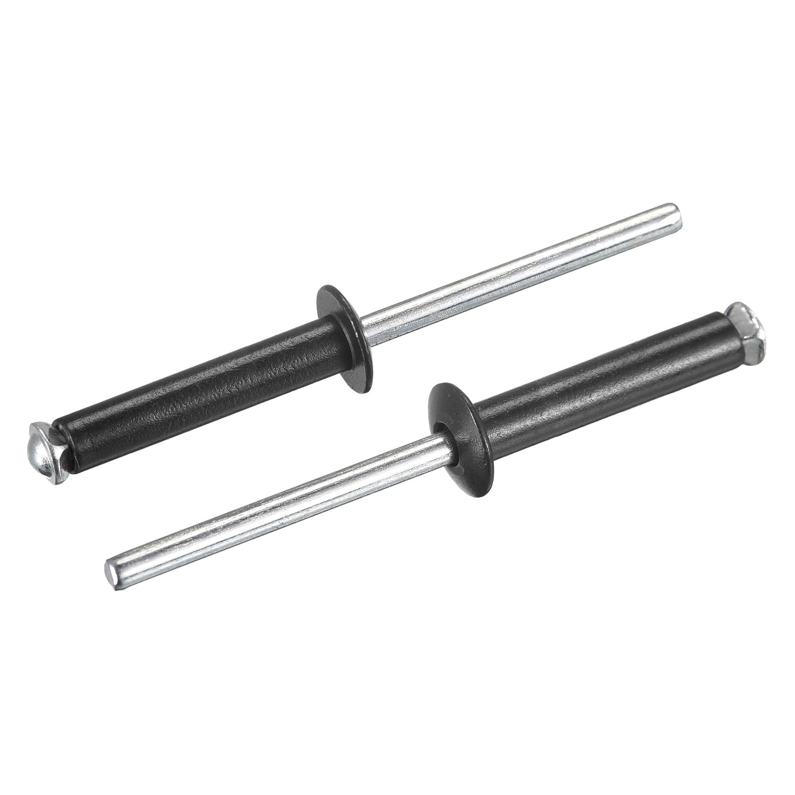Uxcell 5mm x 25mm Aluminum Open End Flat Round Head Blind Rivets, Black ...