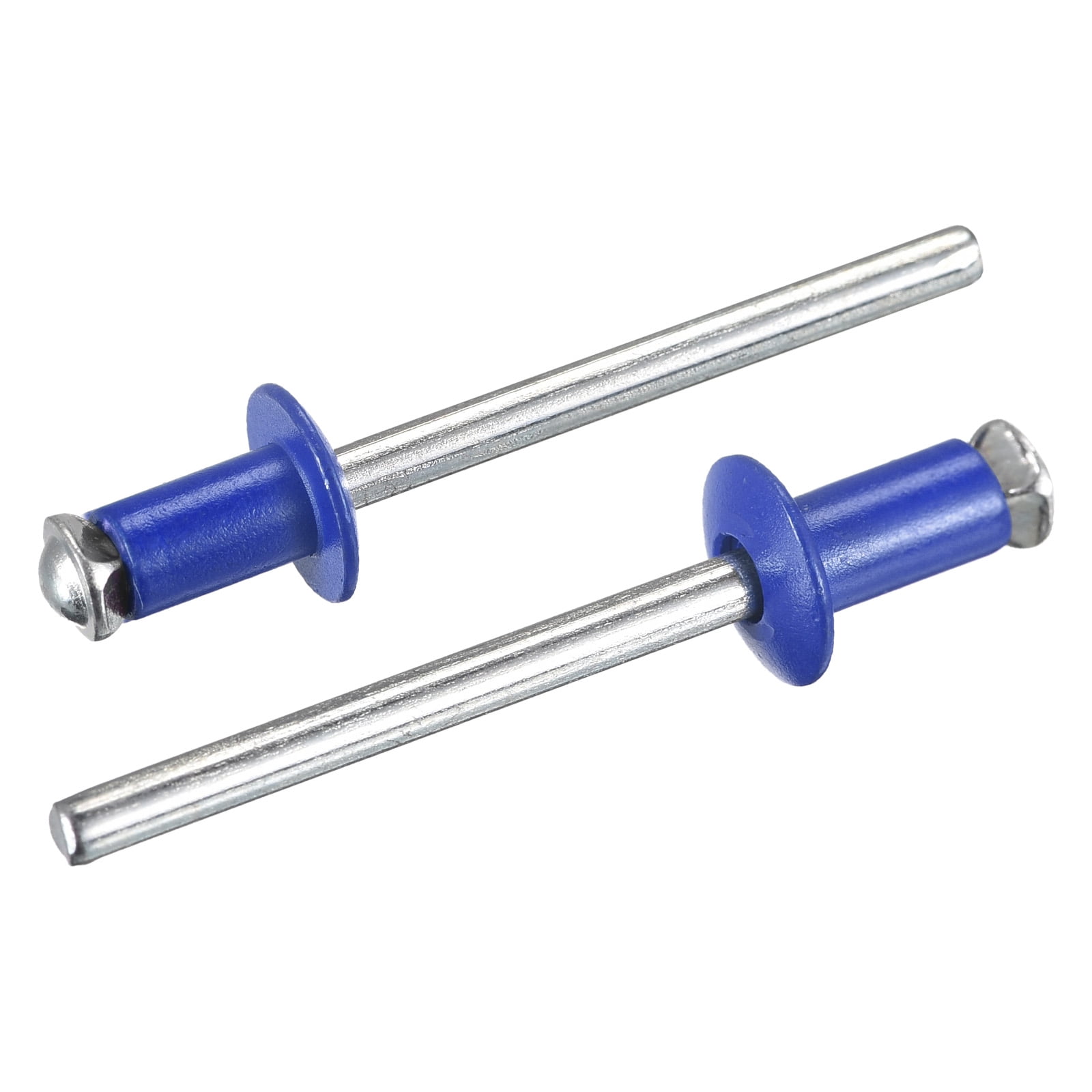 Uxcell 5mm x 8mm Aluminum Open End Flat Round Head Blind Rivets, Blue ...