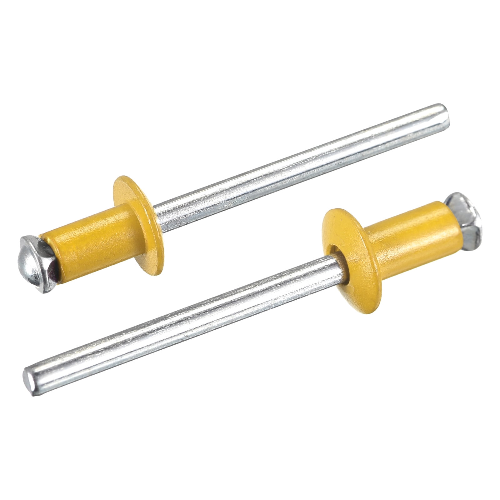 Uxcell 5mm x 8mm Aluminum Open End Flat Round Head Blind Rivets, Gold ...