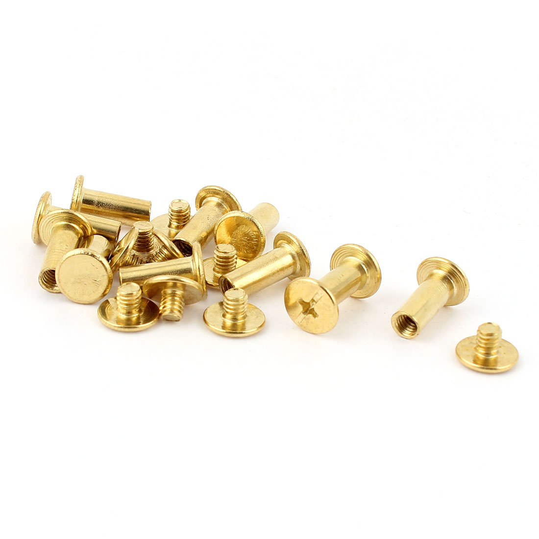 Uxcell 5mmx12mm Brass Plated Binding Chicago Screw Post for Album ...