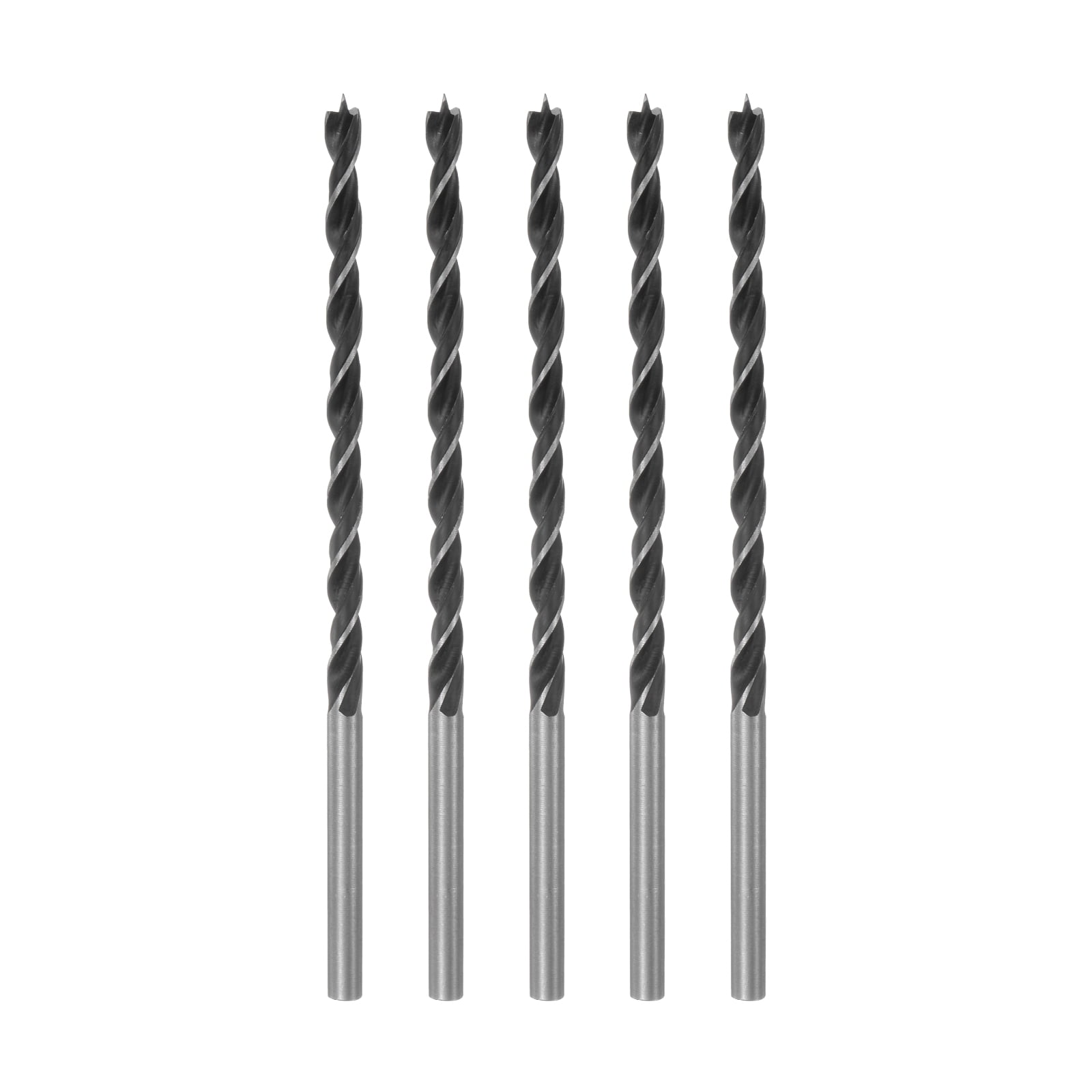Uxcell 5packs Brad Point Drill Bits Dia 8mm/0.3" #45 Steel Round Shank Drill Woodworking 200mm ...