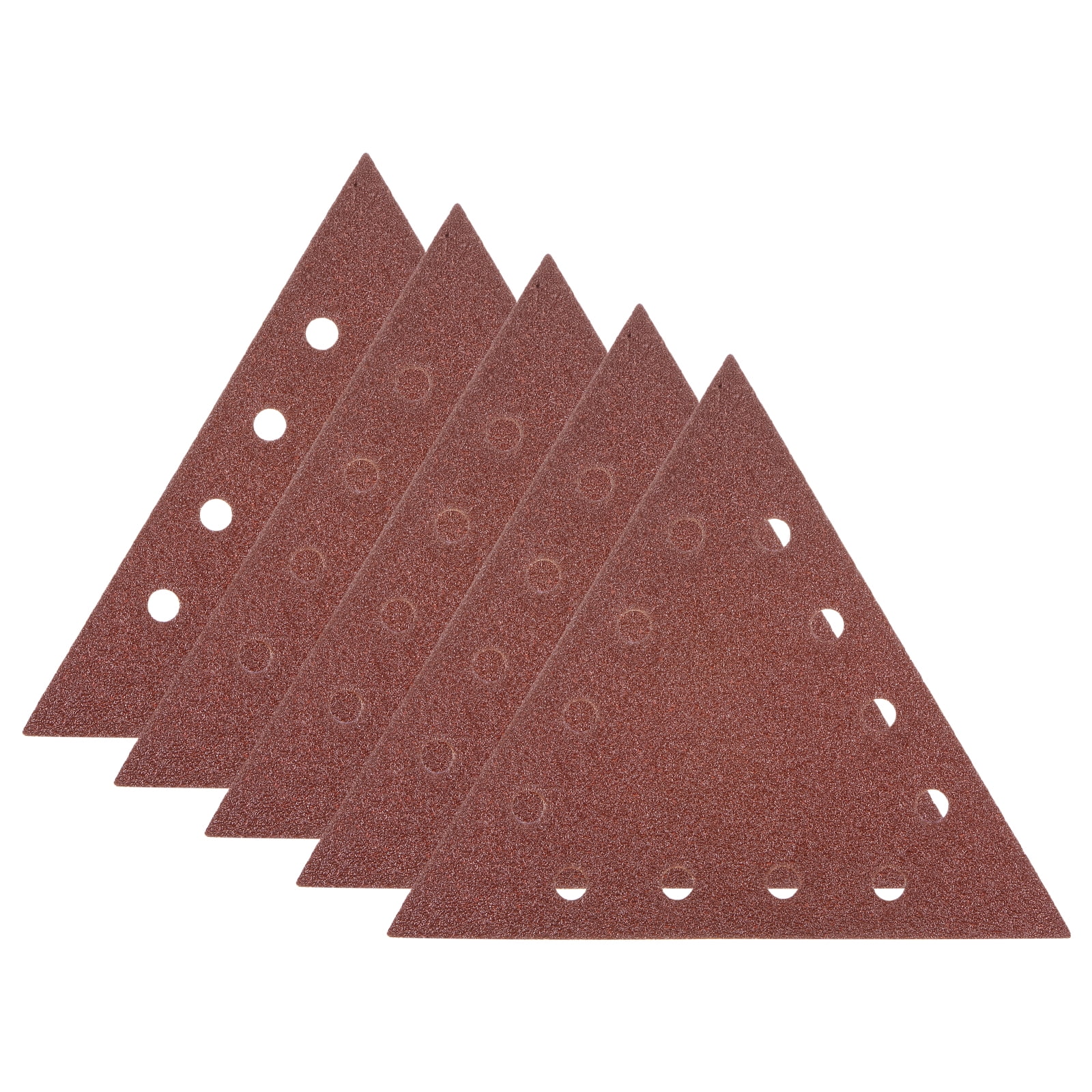 Uxcell 5packs Sandpapers 40 Grit 12 Holes Hook & Loop Triangular ...