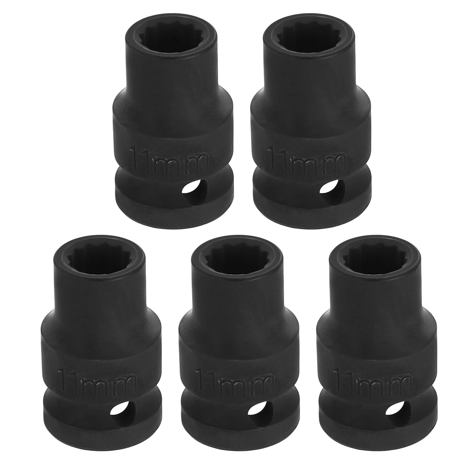 Uxcell 5pcs 1/2" Drive 12 Points Socket 11mm Metric CR-V Steel Shallow ...