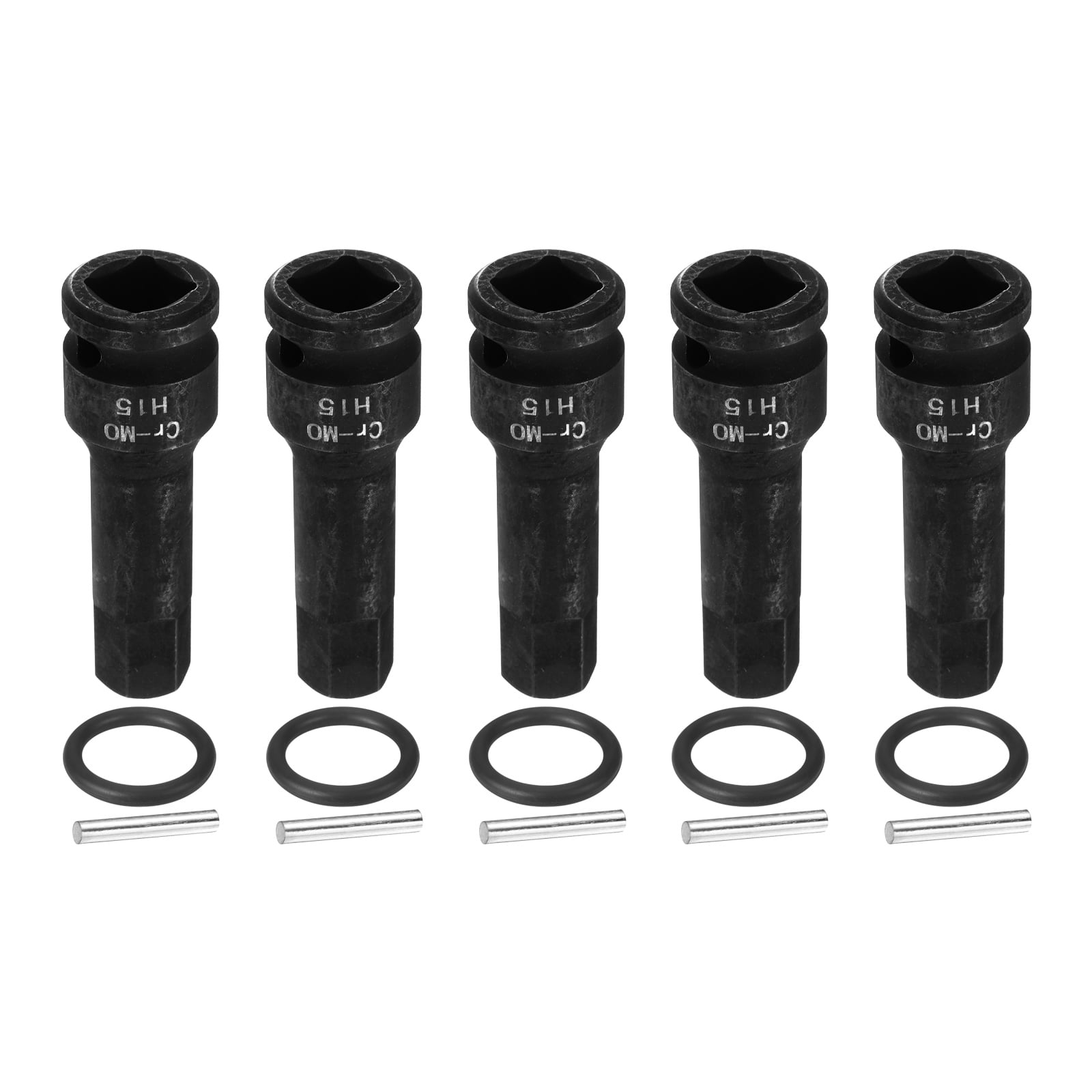 Uxcell 5pcs 1/2" Drive Impact Hex Bit Socket 15mm Metric CR-MO Steel 6 ...