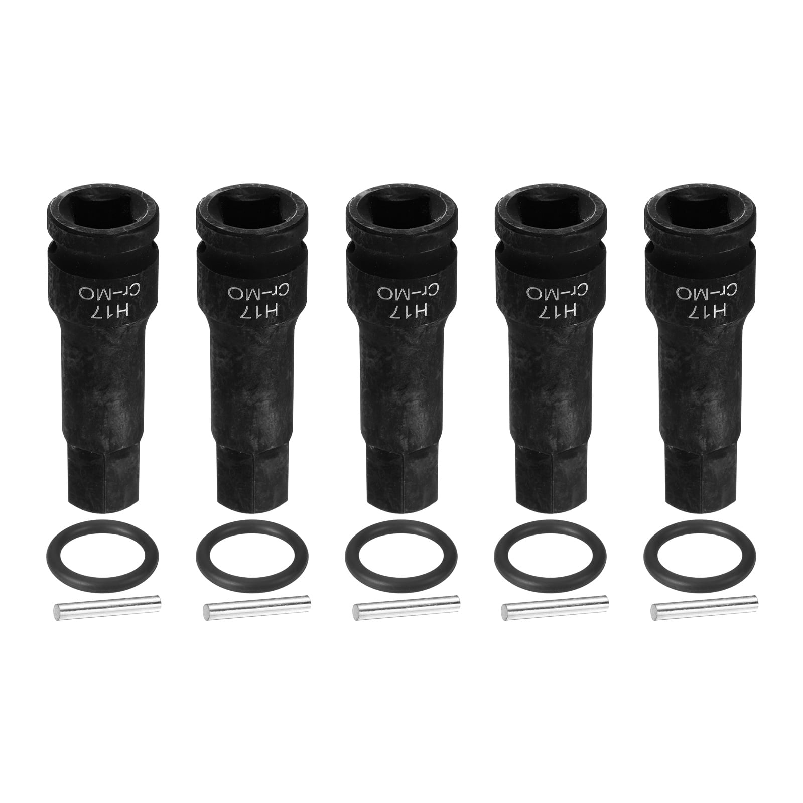Uxcell 5pcs 1/2" Drive Impact Hex Bit Socket 17mm Metric CR-MO Steel 6 ...