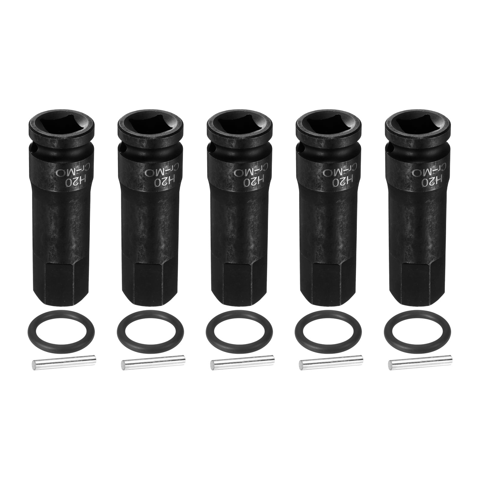 Uxcell 5pcs 1/2" Drive Impact Hex Bit Socket 20mm Metric CR-MO Steel 6 ...