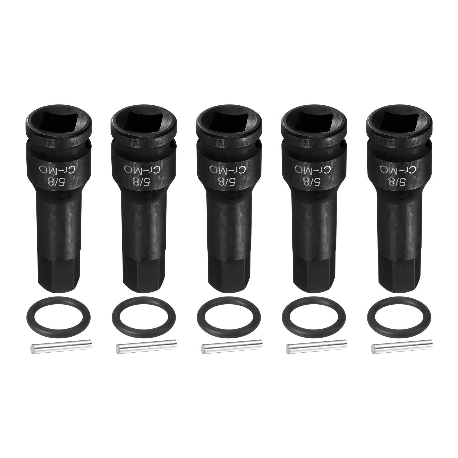 Uxcell 5pcs 1/2" Drive Impact Hex Bit Socket 5/8 Inch SAE CR-MO Steel 6-Point Sockets with ...