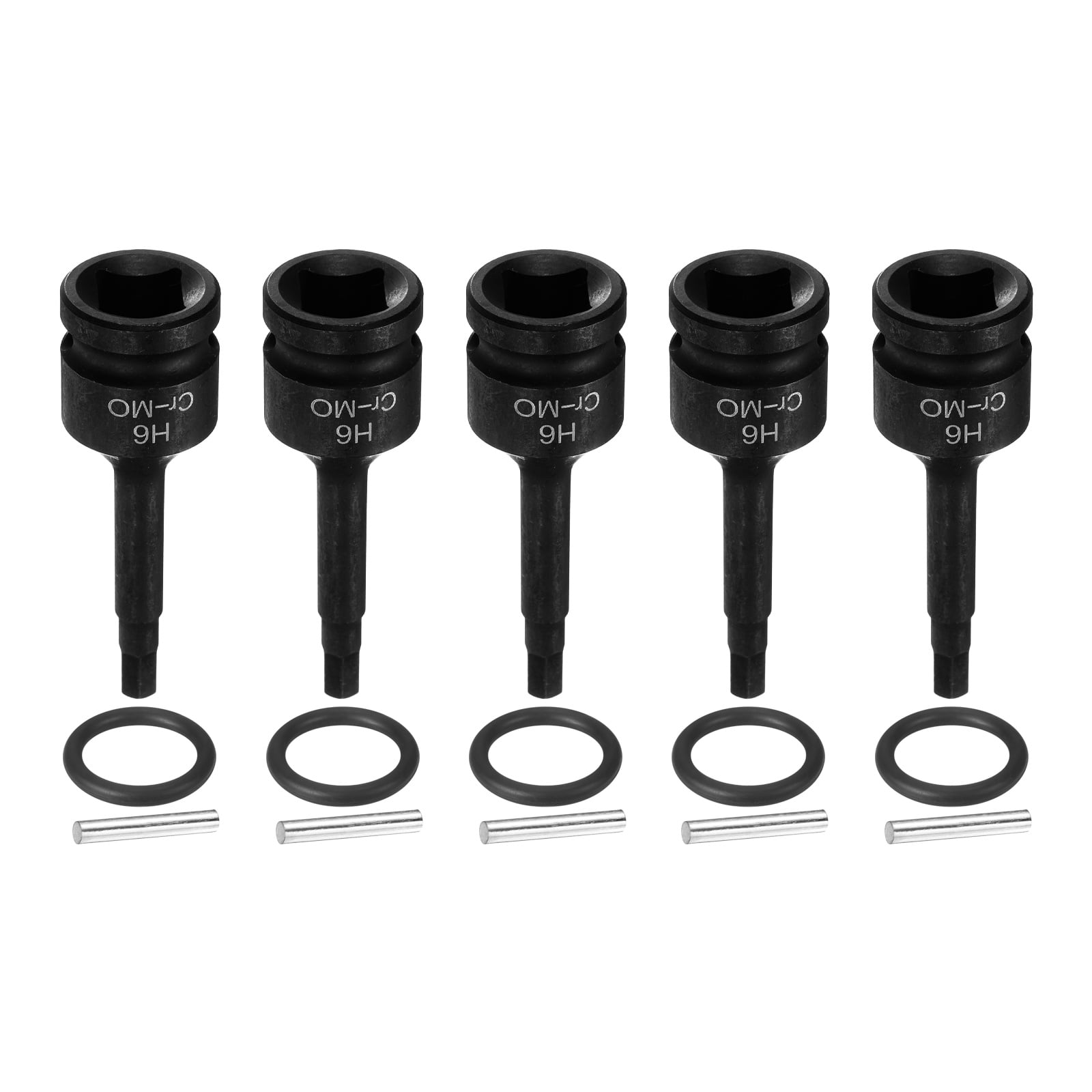 Uxcell 5pcs 1/2" Drive Impact Hex Bit Socket 6mm Metric CR-MO Steel 6 ...