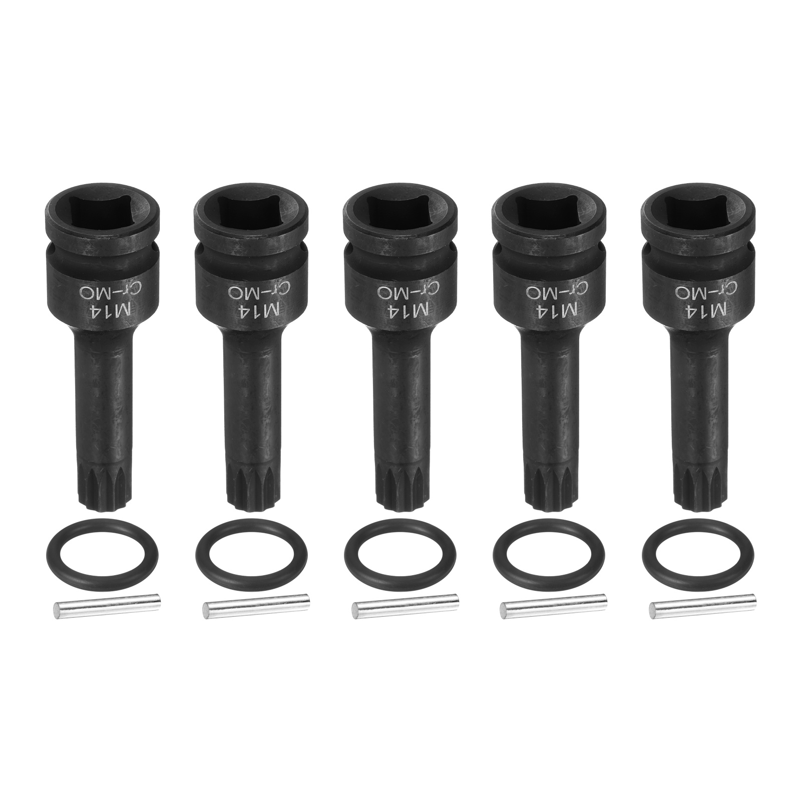 Uxcell 5pcs 1/2" Drive M14 Triple Square Impact Spline Bit Socket 14mm ...