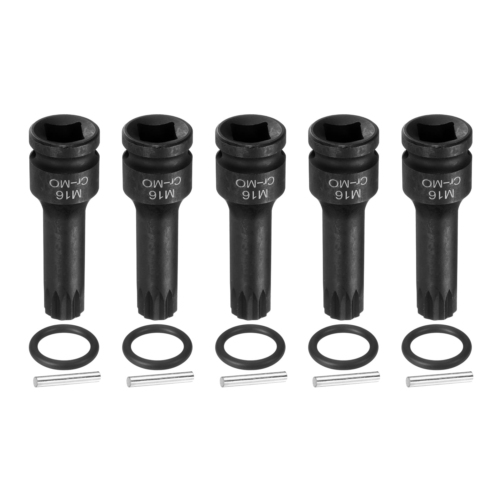 Uxcell 5pcs 1/2" Drive M16 Triple Square Impact Spline Bit Socket 16mm ...