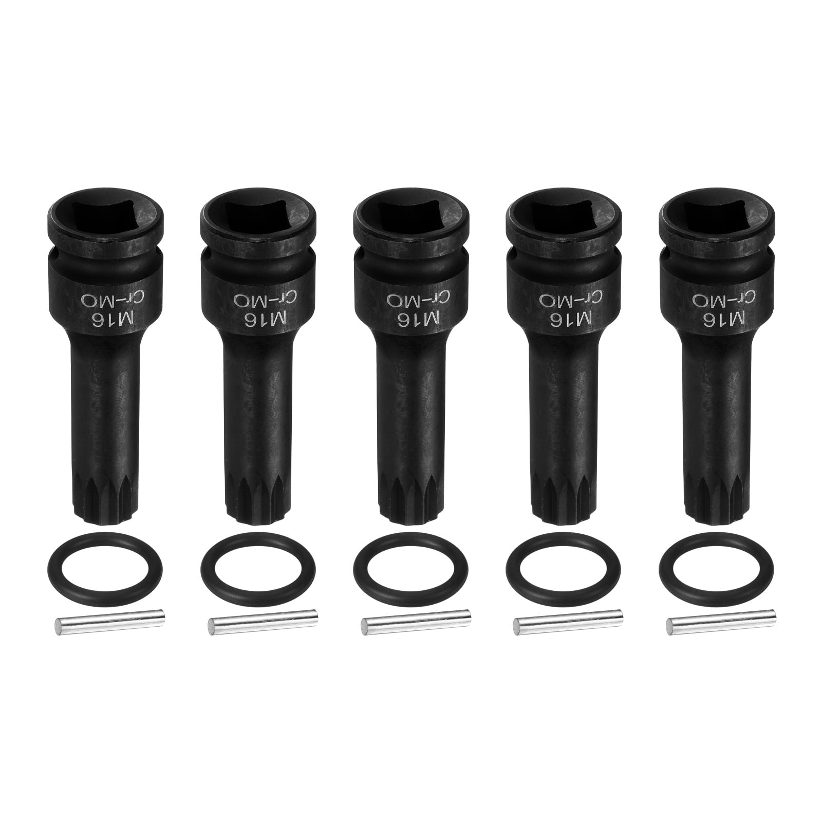 Uxcell 5pcs 1/2" Drive M16 Triple Square Impact Spline Bit Socket 16mm ...