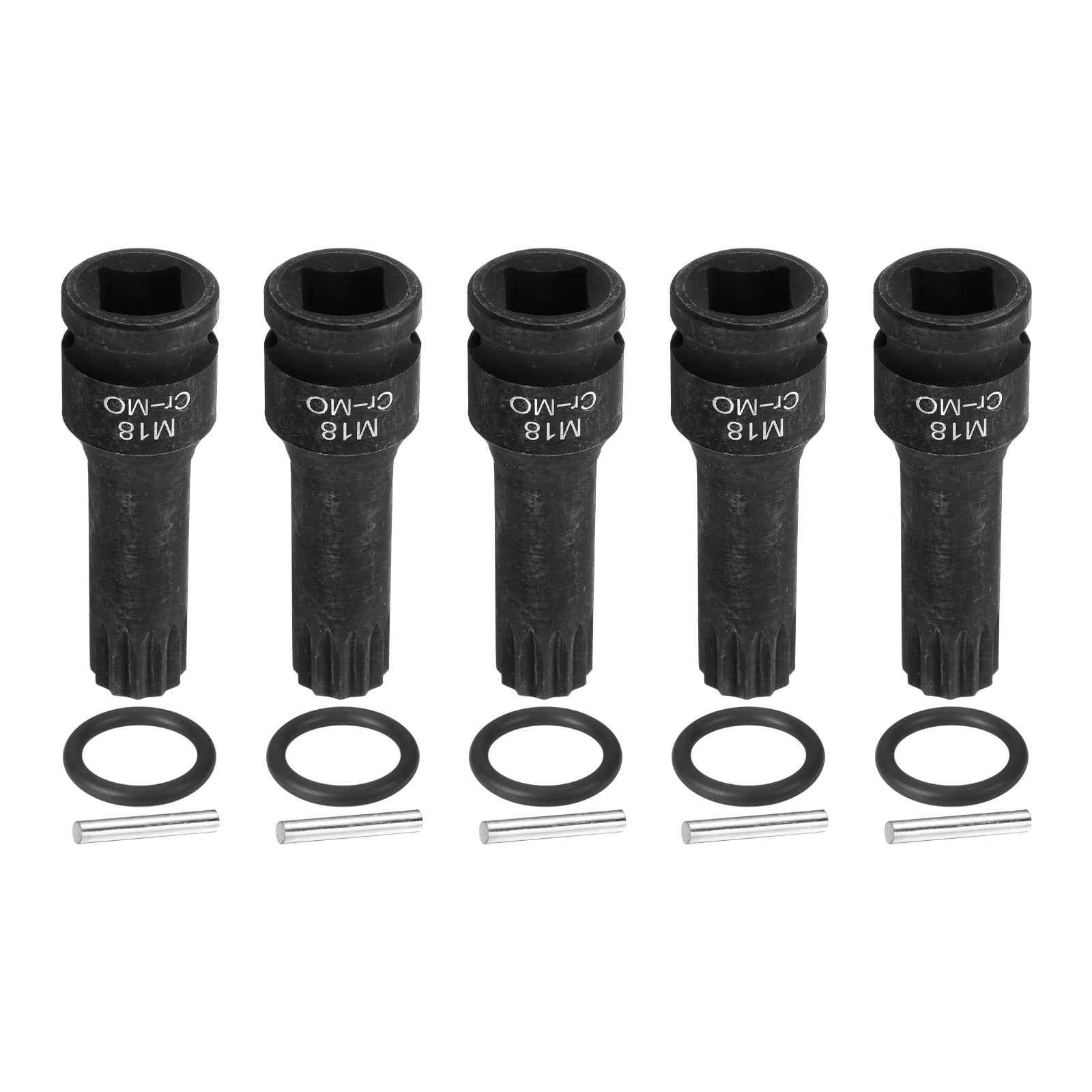 Uxcell 5pcs 1/2" Drive M18 Triple Square Impact Spline Bit Socket 18mm ...