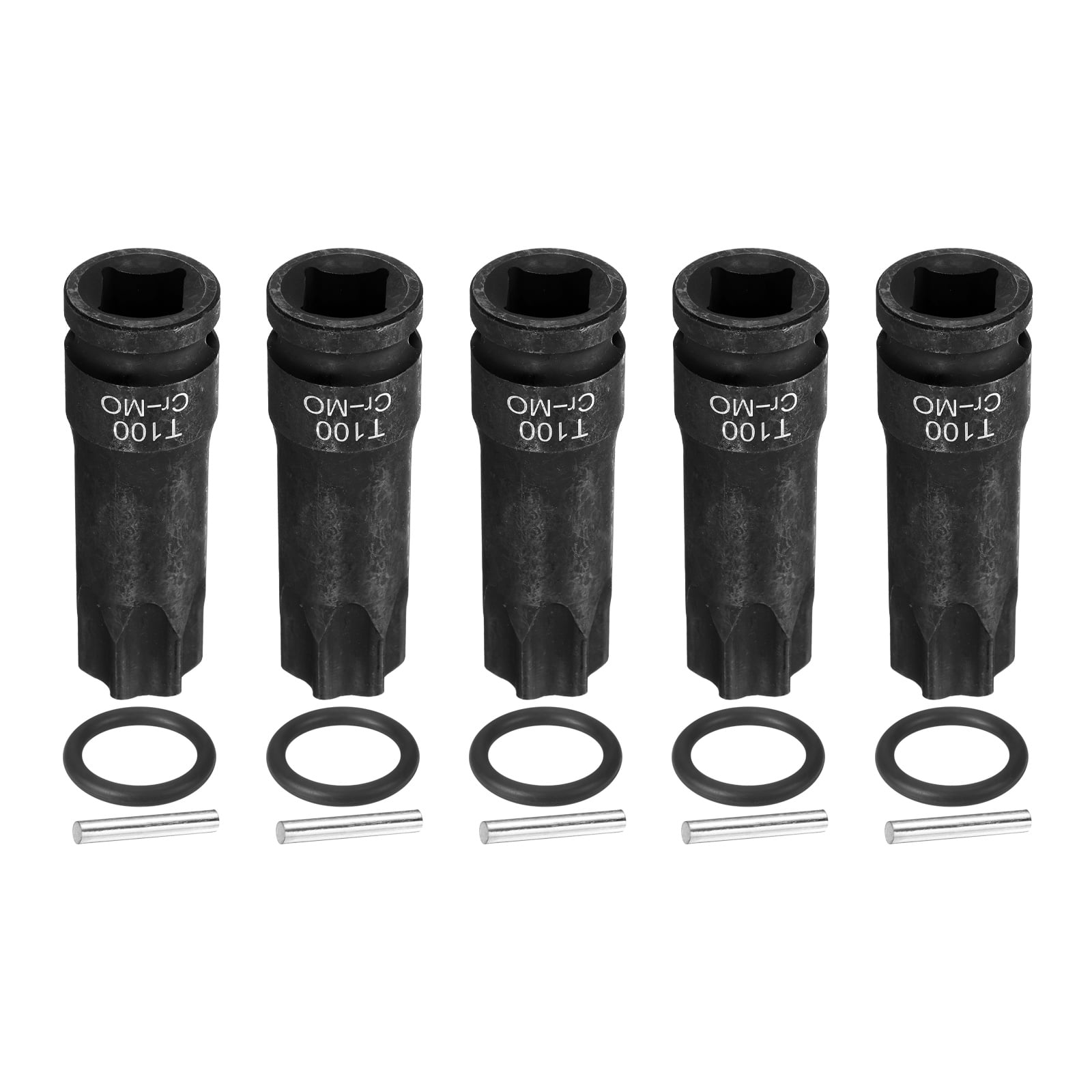 Uxcell 5pcs 1/2" Drive Torx Bit Socket T100 Impact 6 Point Star Bit Sockets CR-MO Steel with ...