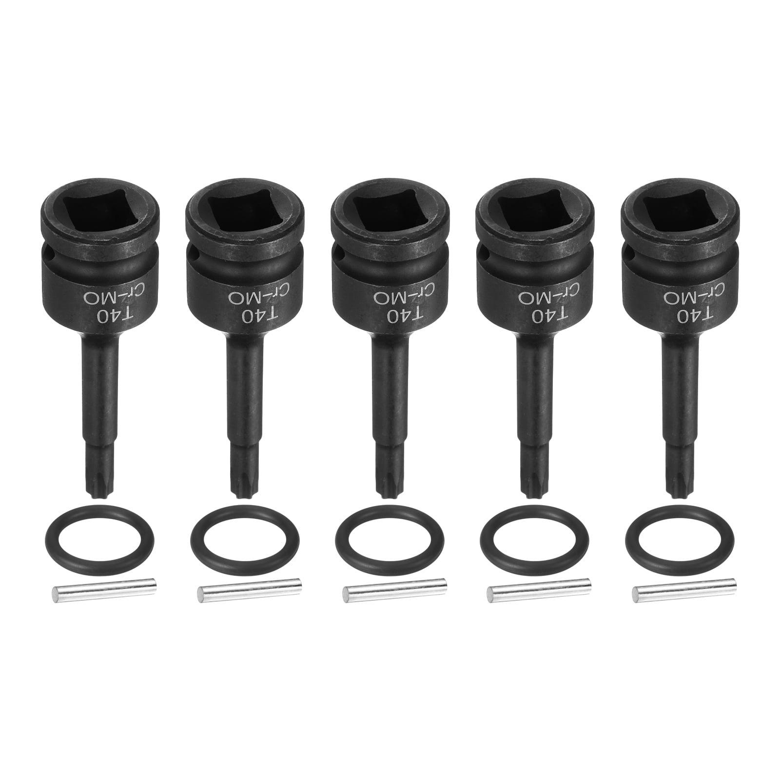 Uxcell 5pcs 1/2" Drive Torx Bit Socket T40 Impact 6 Point Star Bit Sockets CR-MO Steel with ...