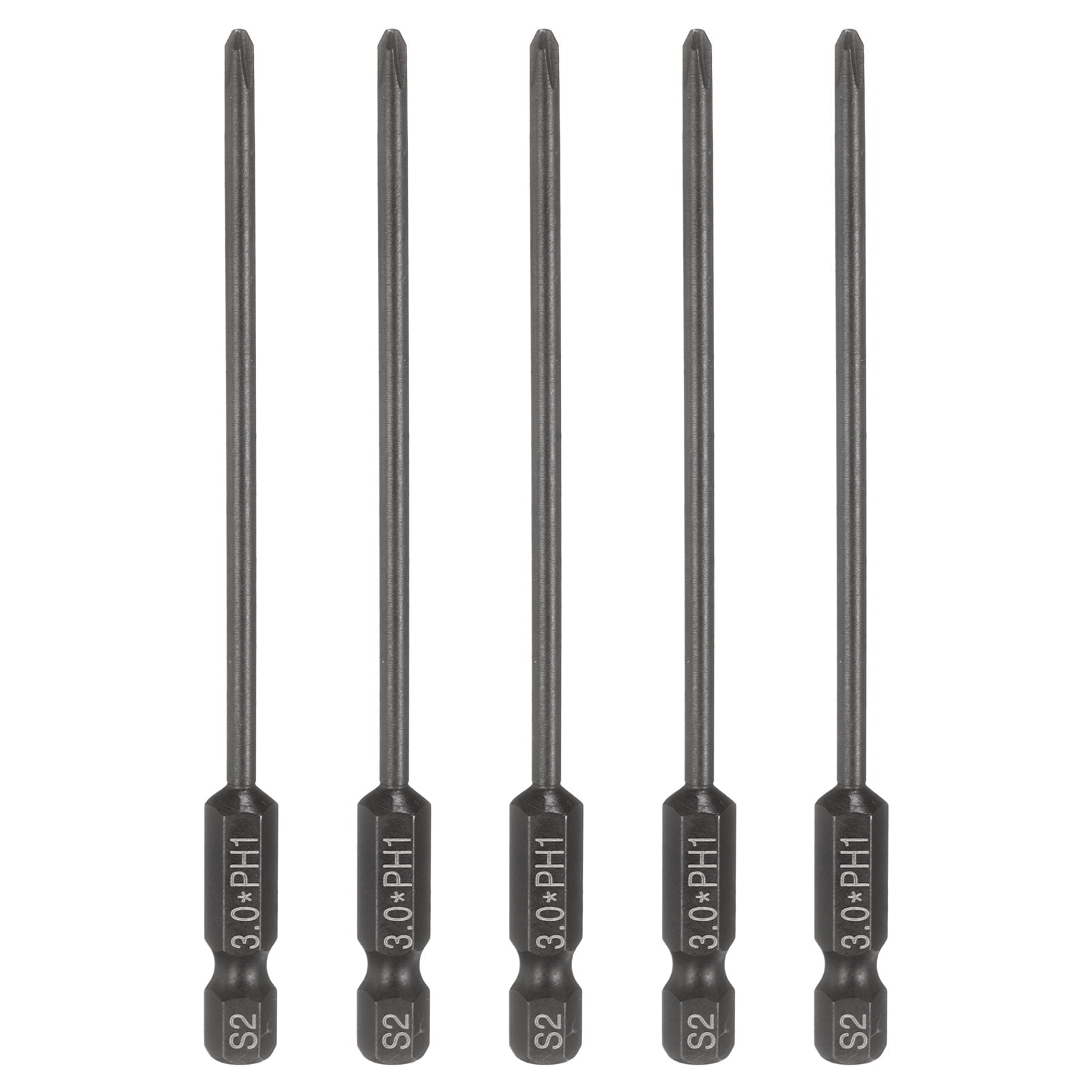 Uxcell 5pcs #1 Phillips Screwdriver Bit PH1 1/4" Hex Shank 4" (100mm ...