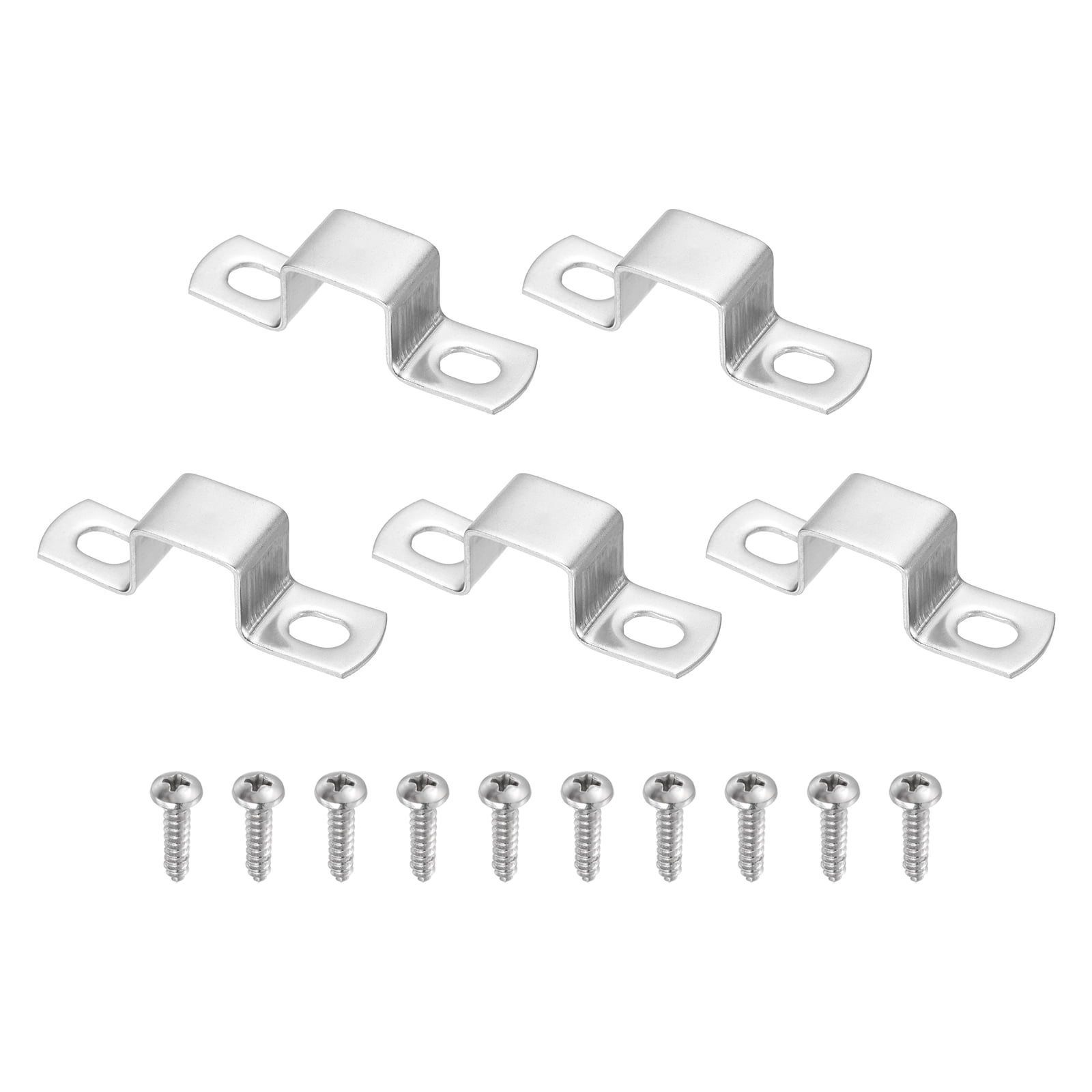 Uxcell 5pcs 1" x 1" Square Pipe Clamp, 304 Stainless Steel U Shaped ...