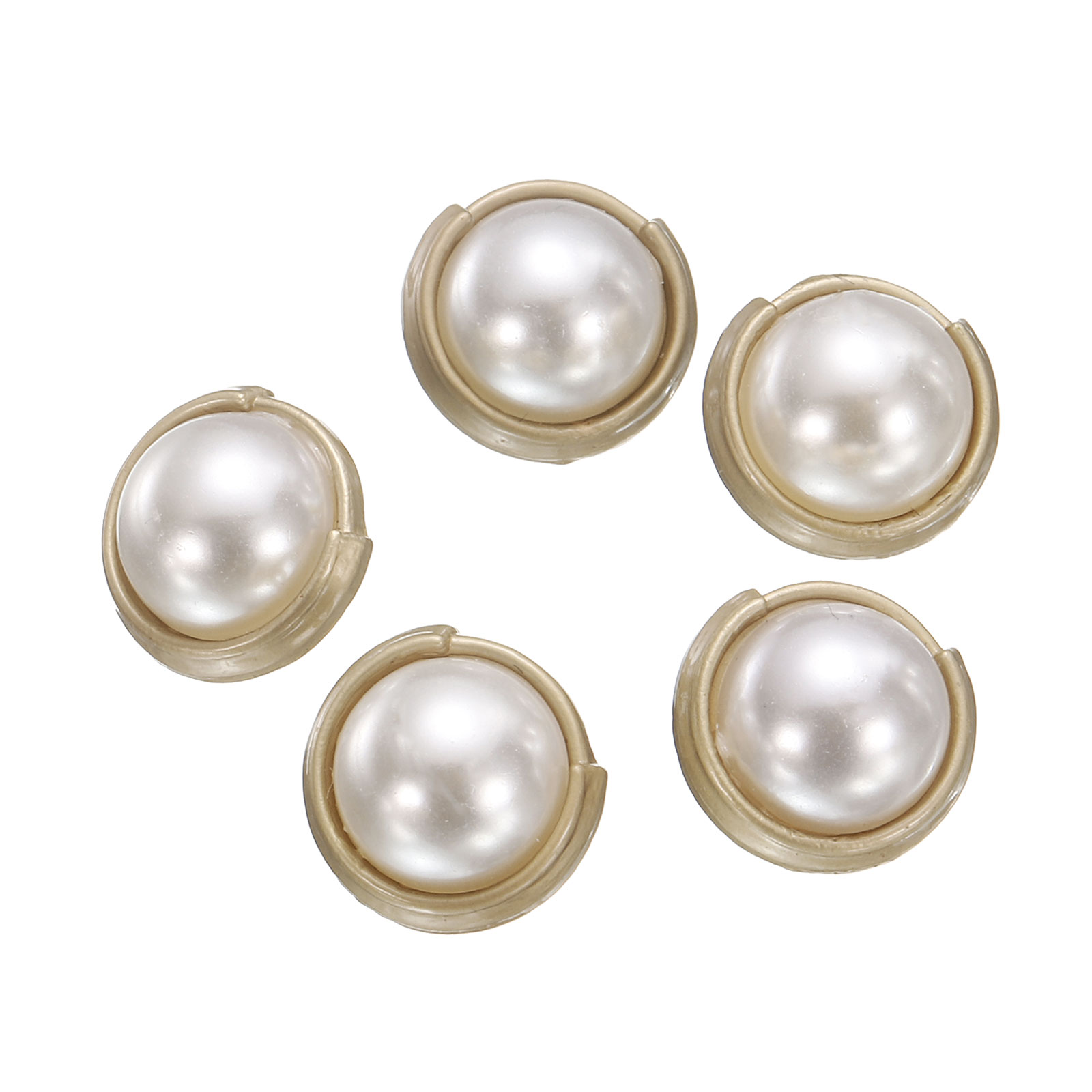 Uxcell 5pcs 18L Pearl Gold Metal Sewing Buttons 11.5mm 15/32" Round ...