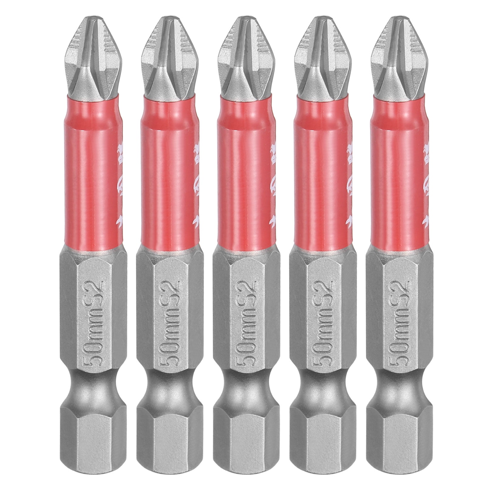 Uxcell 5pcs #2 Anti Slip Phillips Screwdriver Bit PH2 1/4" Hex Shank 2 ...