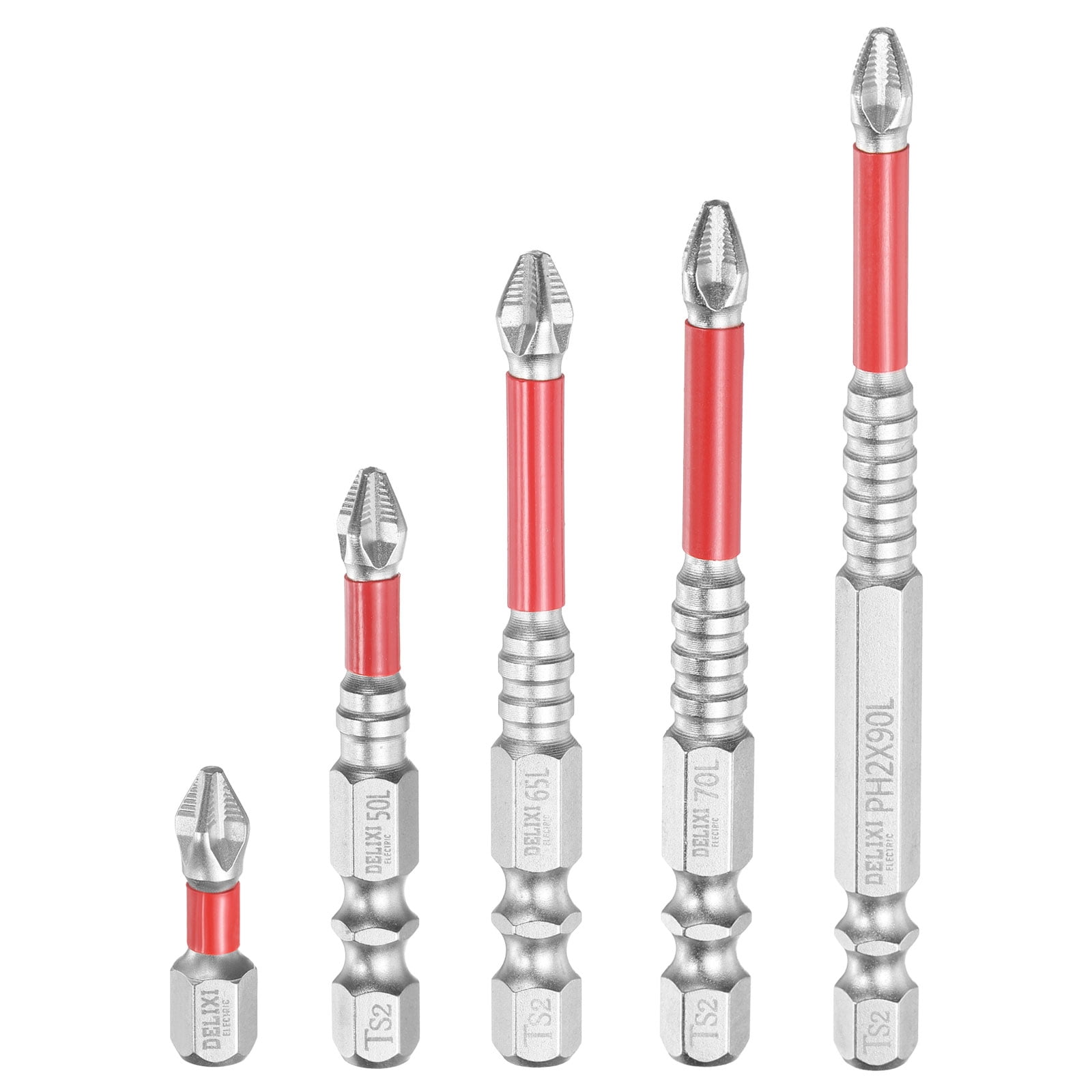 Uxcell 5pcs #2 Anti Slip Phillips Screwdriver Bit PH2 1/4" Hex Shank 25 ...