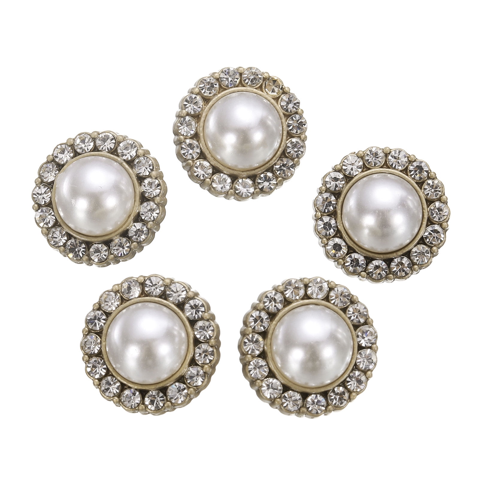 Uxcell 5pcs 20L Pearl Gold Metal Sewing Buttons 12.5mm 1/2" Round Women ...