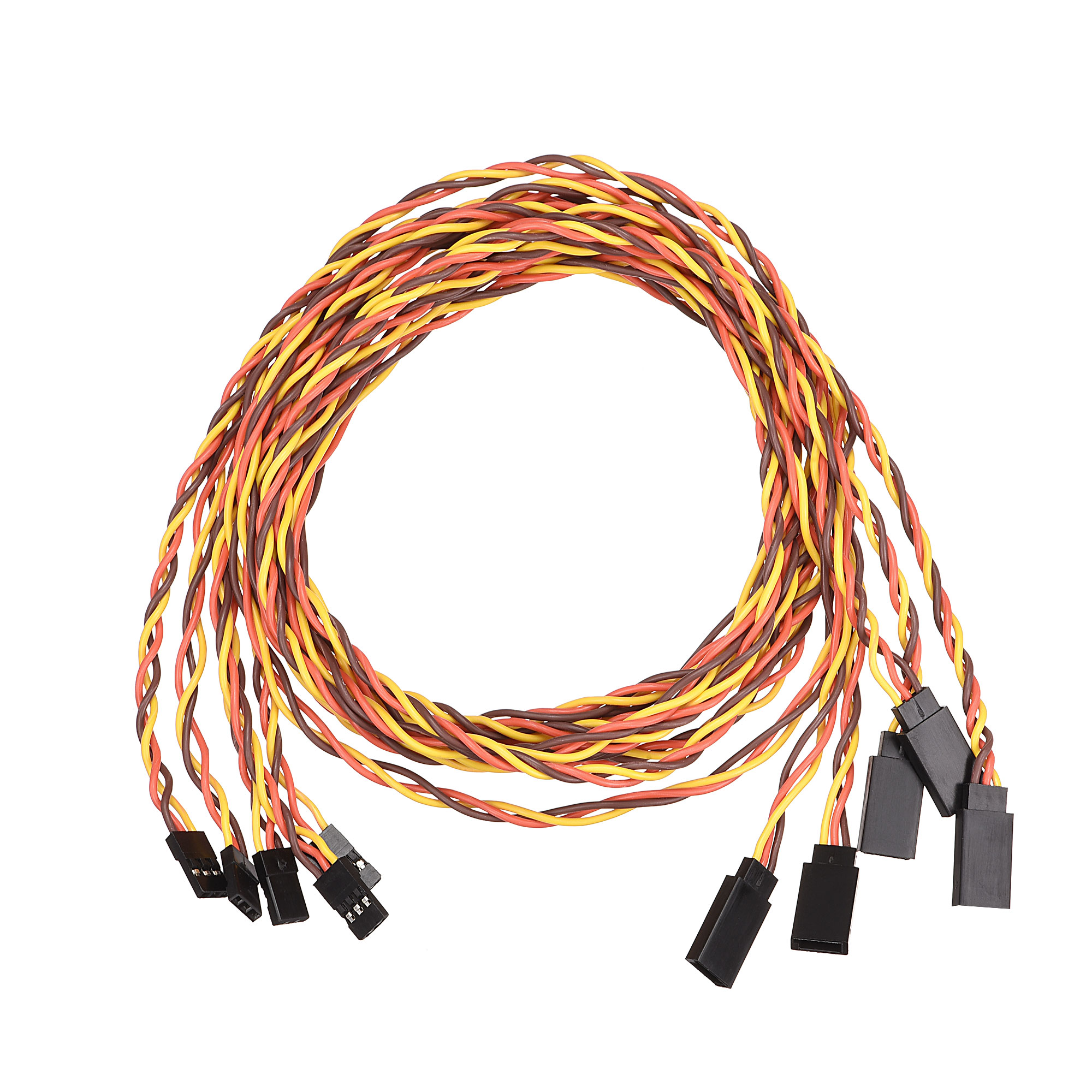 Uxcell 5pcs 3-Pin Servo Extension Cable Cord Connector Twist Wire Male ...