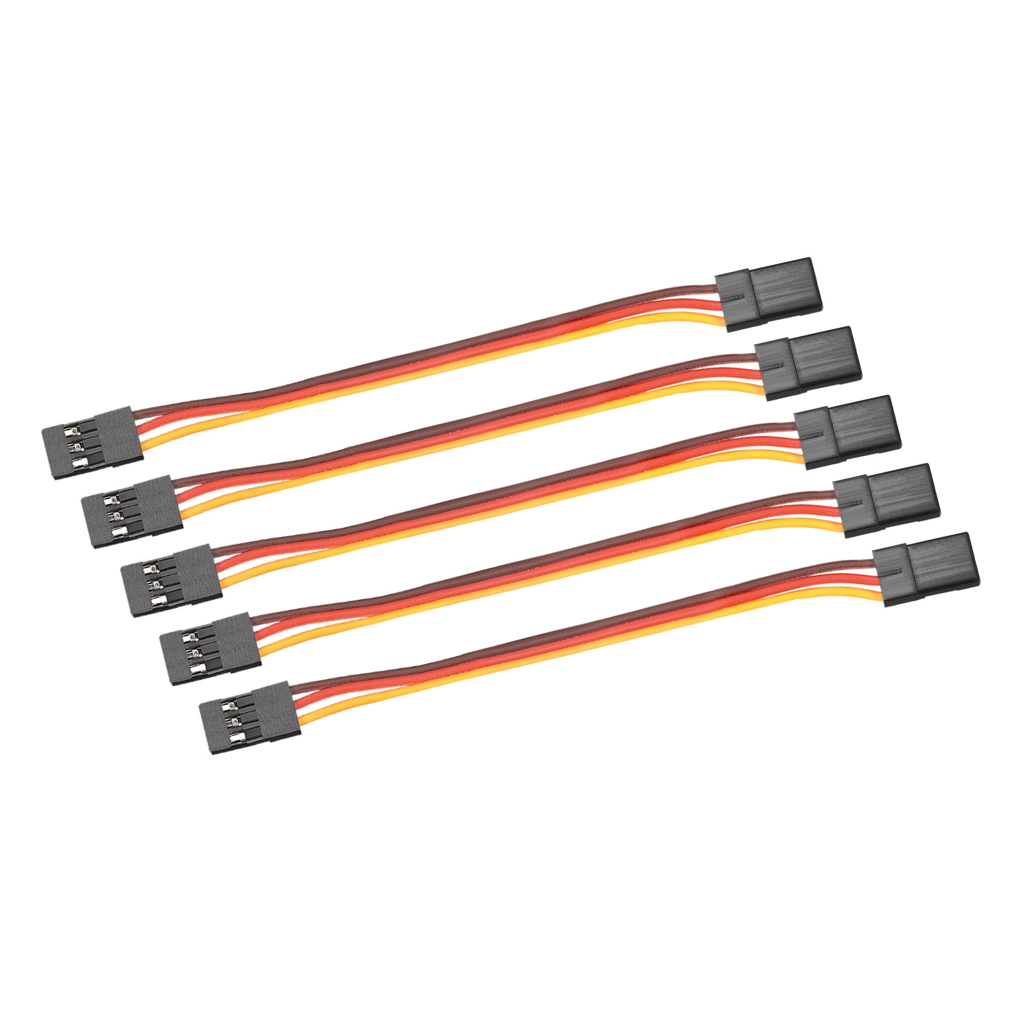 Uxcell 5Pcs 3-Pin Servo Extension Cable Cord Connectors Wire Male to ...