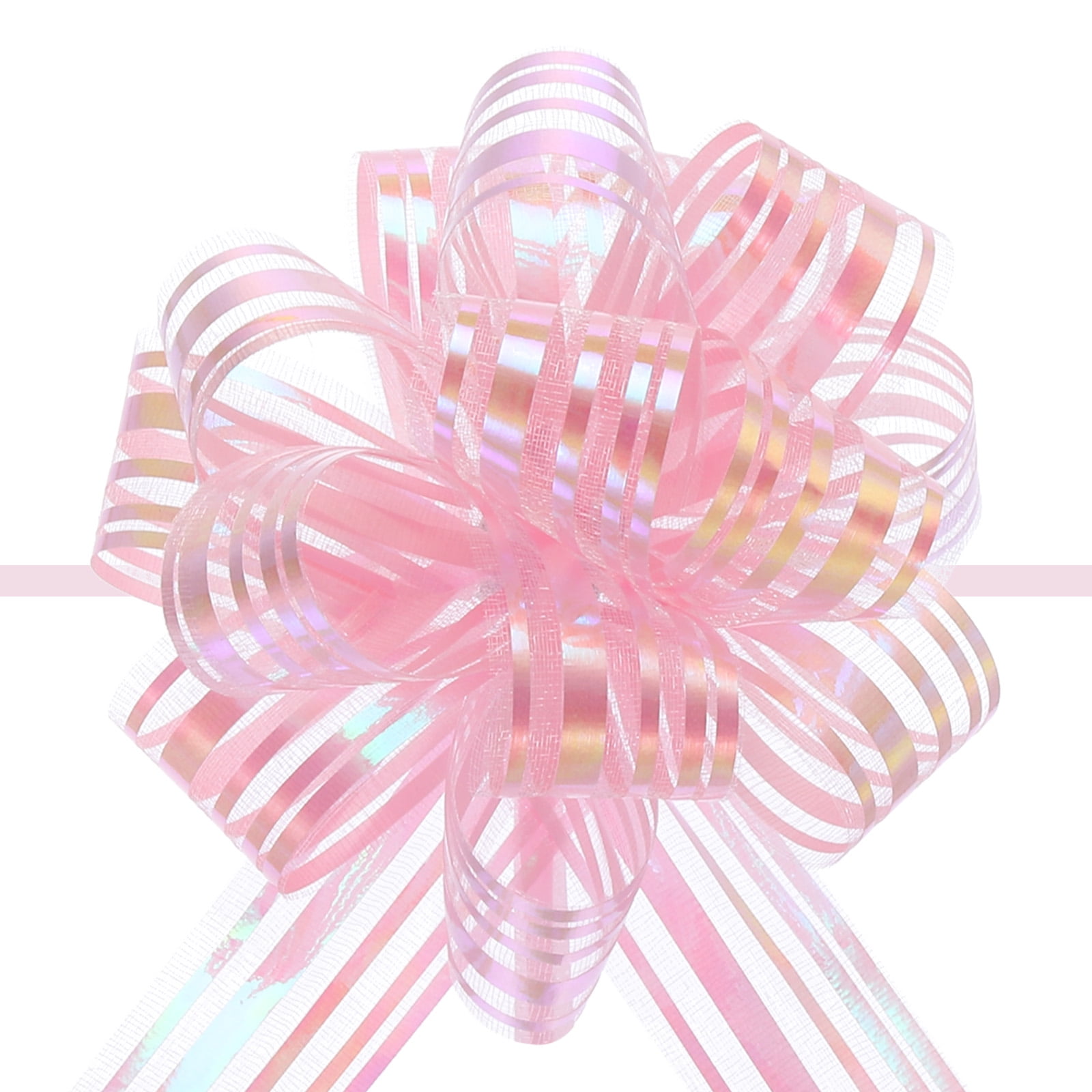 Uxcell 5Pcs 6" Large Organza Pull Bow Metallic Chiffon Gift Wrapping ...