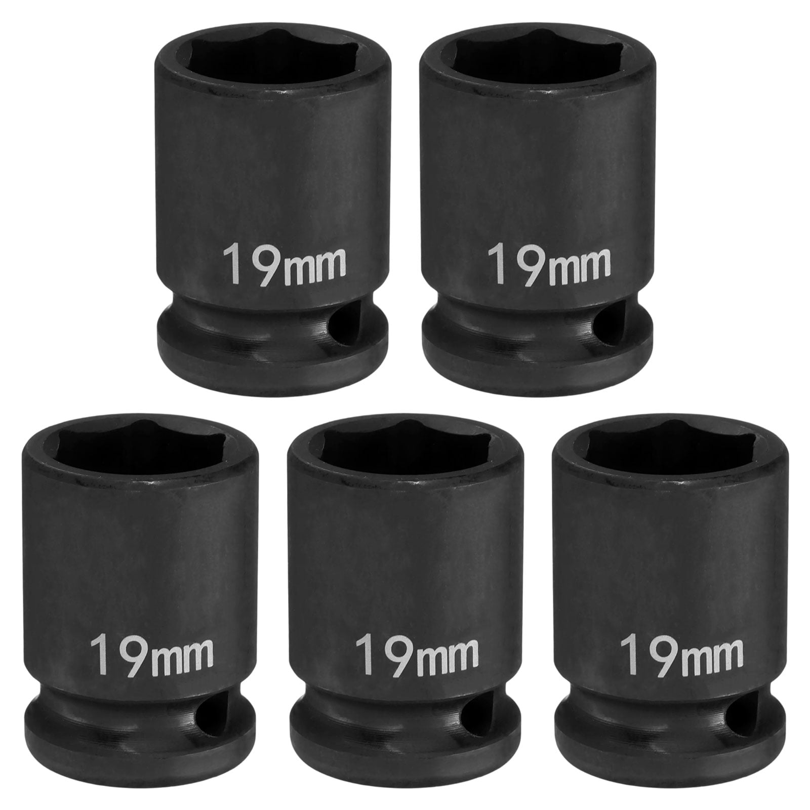 Uxcell 5pcs 6 Point Impact Socket 19mm Metric Socket 1/2" Square Drive ...