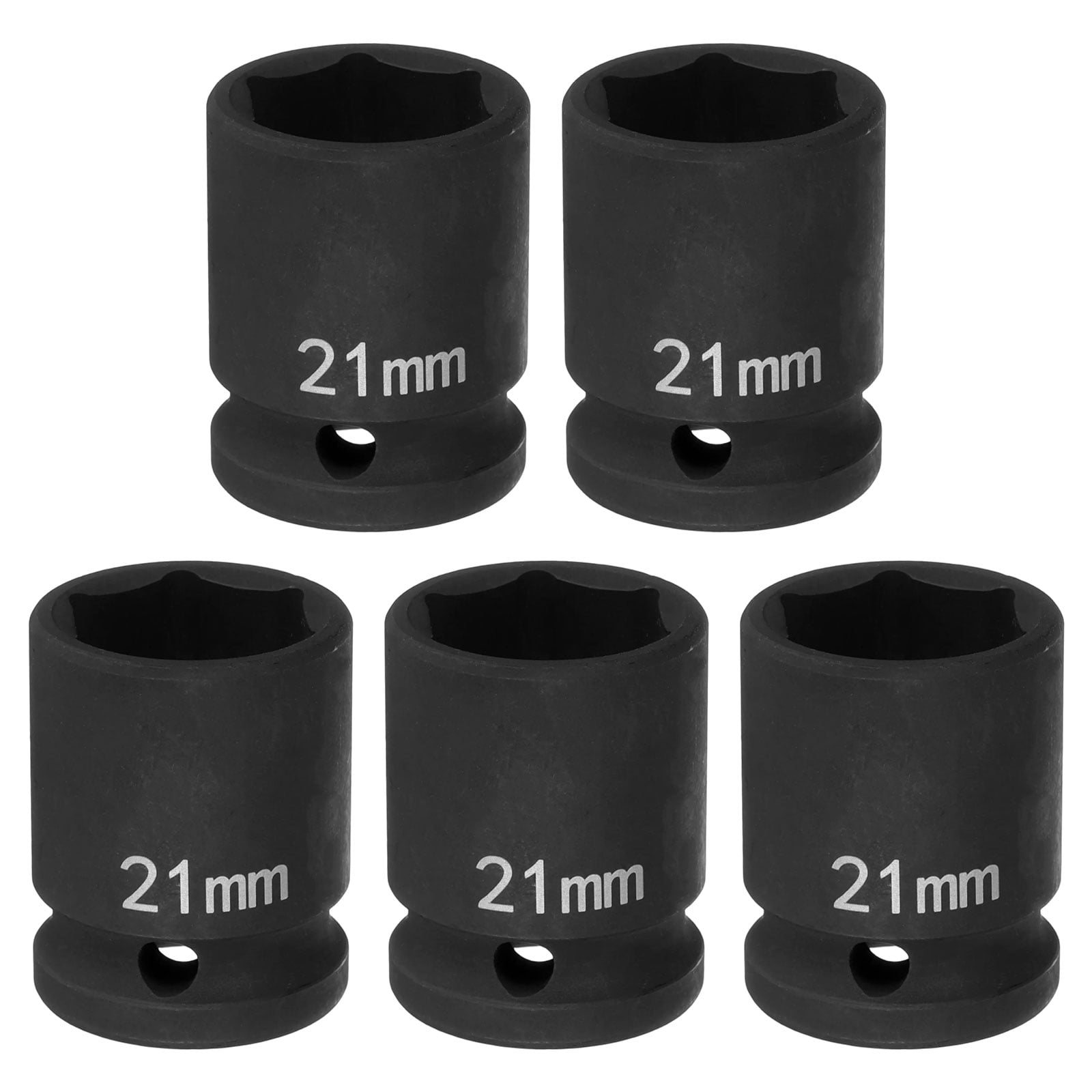 Uxcell 5pcs 6 Point Impact Socket 21mm Metric Socket 1/2" Square Drive ...