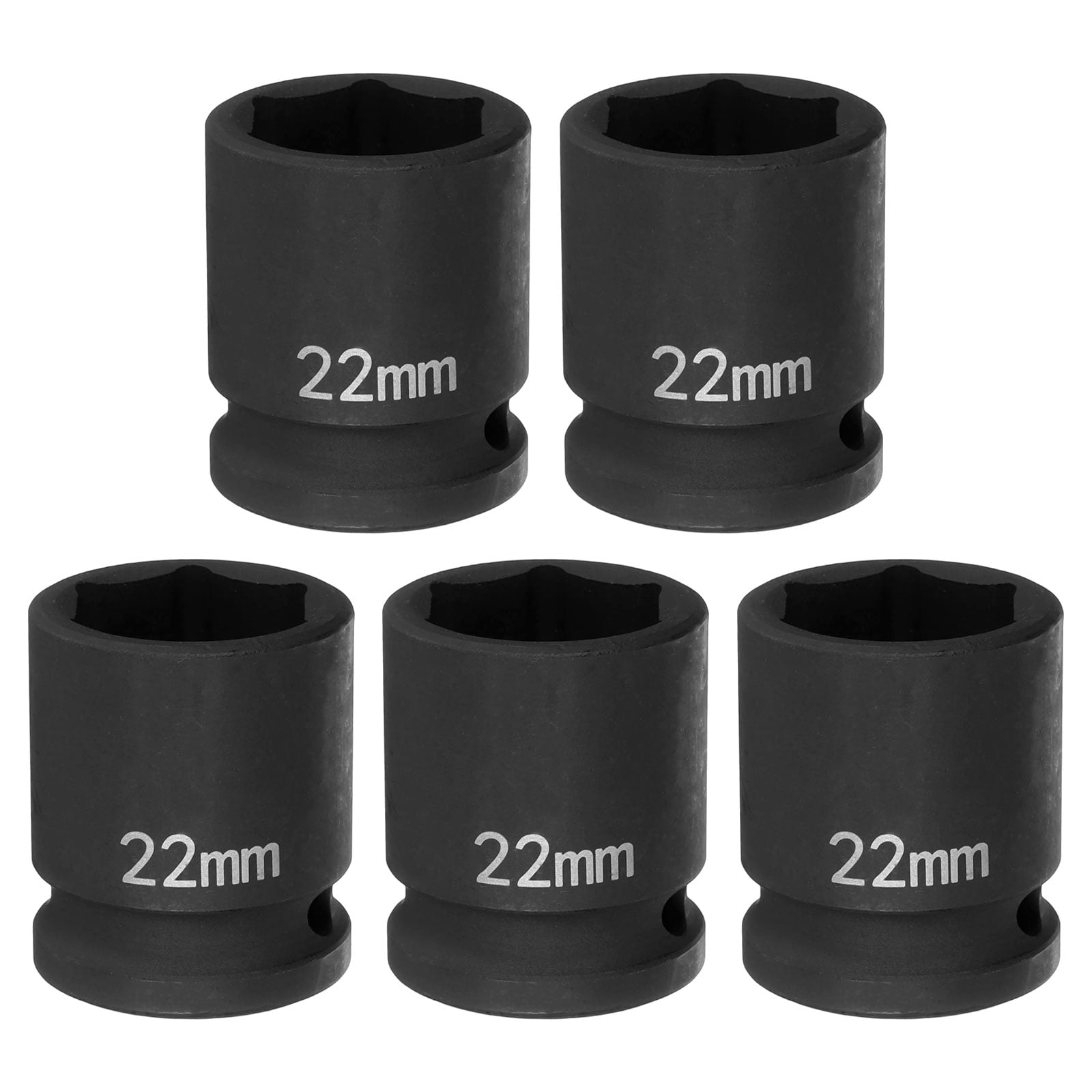 Uxcell 5pcs 6 Point Impact Socket 22mm Metric Socket 1/2" Square Drive ...