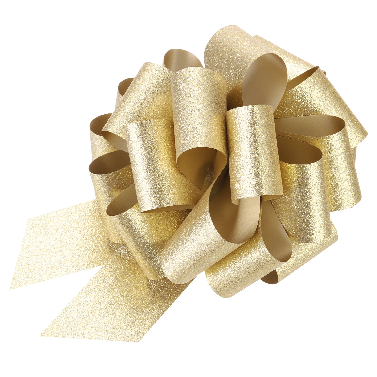 Uxcell 5pcs 7 Inch Large Pull Bow Glitter Gift Wrapping Big Pull Bows ...