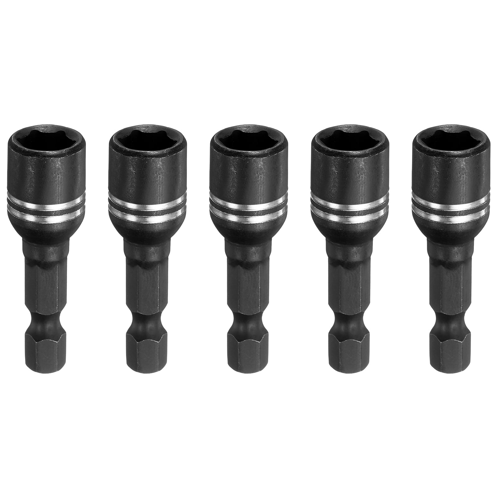 Uxcell 5pcs 8mm Nut Driver Drill Bit 1.65" Long 6-Point Socket 1/4" Hex ...