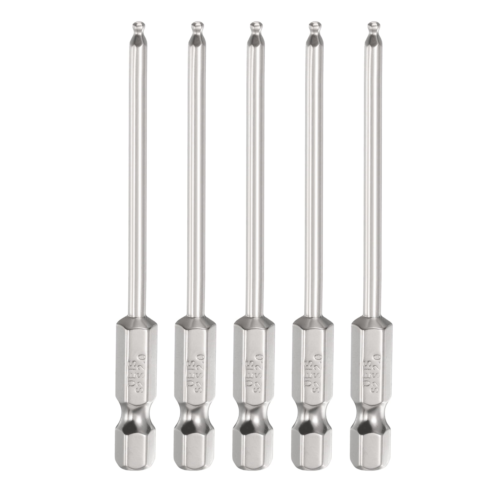Uxcell 5pcs Ball End Hex Screwdriver Bit H2 Head 1/4