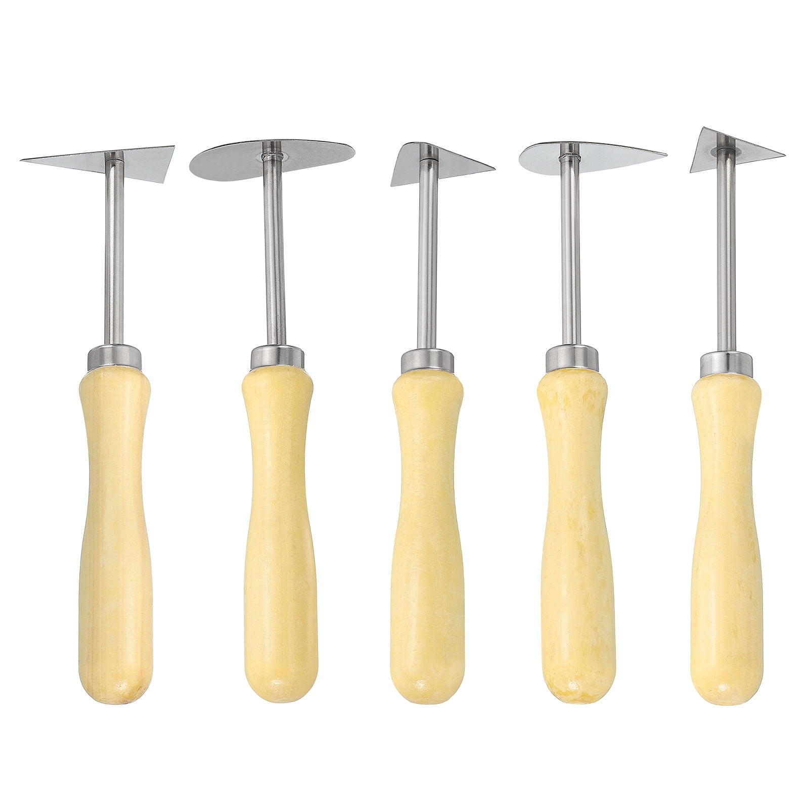 Uxcell 5pcs Clay Sculpting Tools Wood Handle Stainless Steel-Headed ...