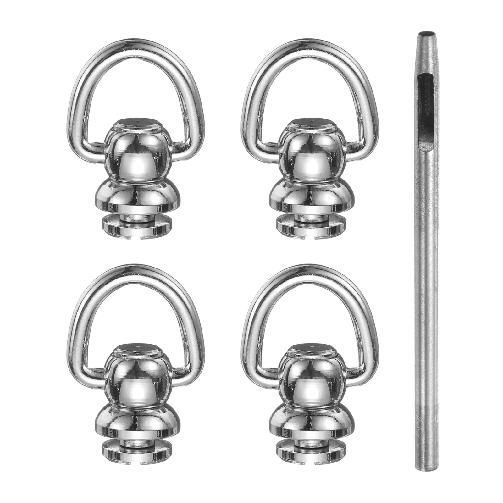 Uxcell 5pcs D-Ring Button Rivets 10mm Brass Studs Rivets with 3mm Hole ...