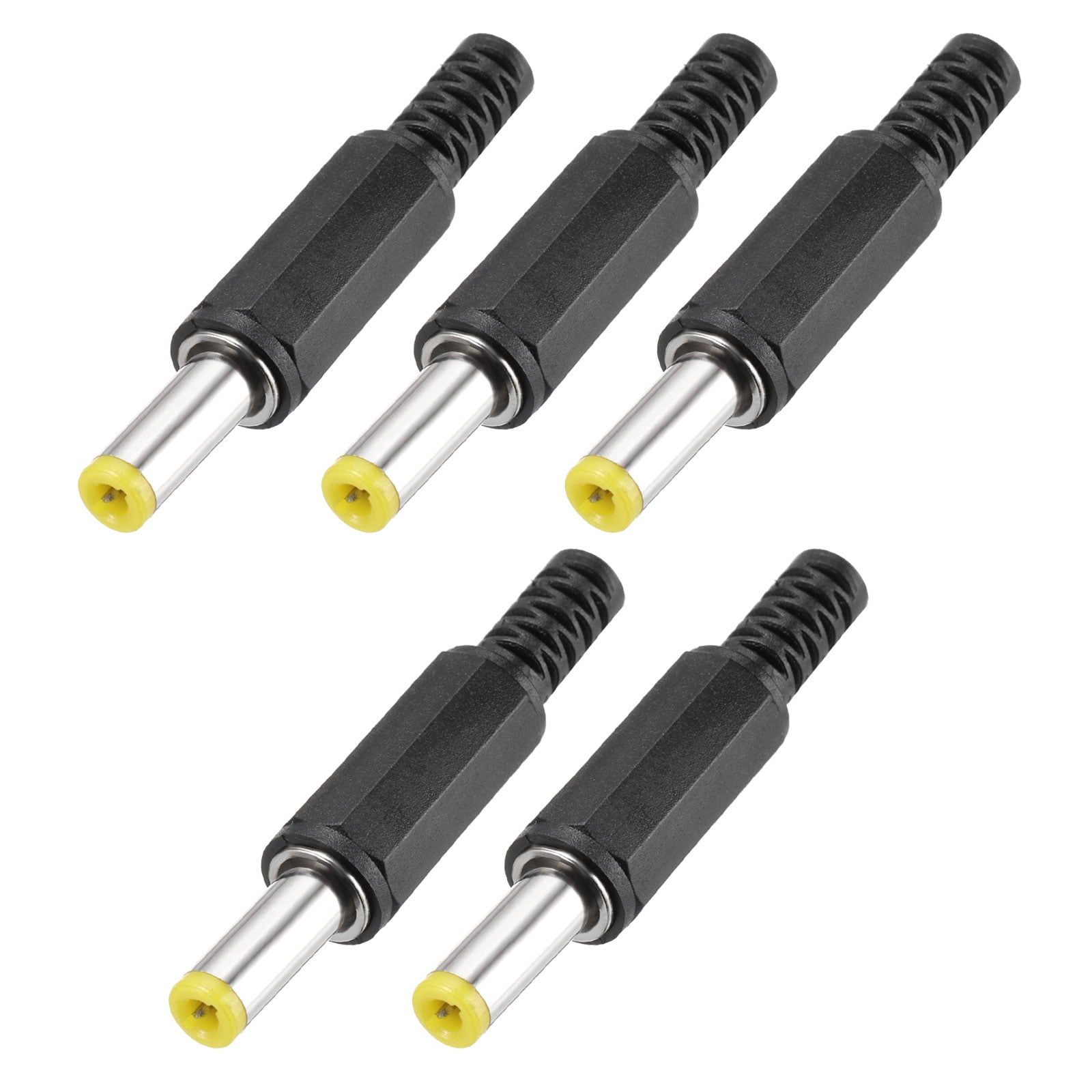 Uxcell 5pcs DC Power Male Adapter, 5.5mm x 2.1mm 2" DC Power Jack Plug ...