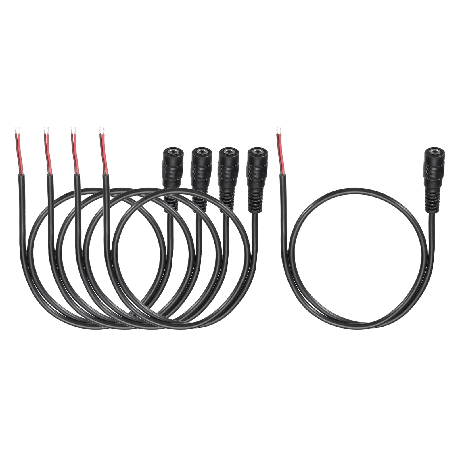 Uxcell 5pcs DC Power Pigtails Cable, 3.5mm x 1.35mm Female Barrel Plug ...