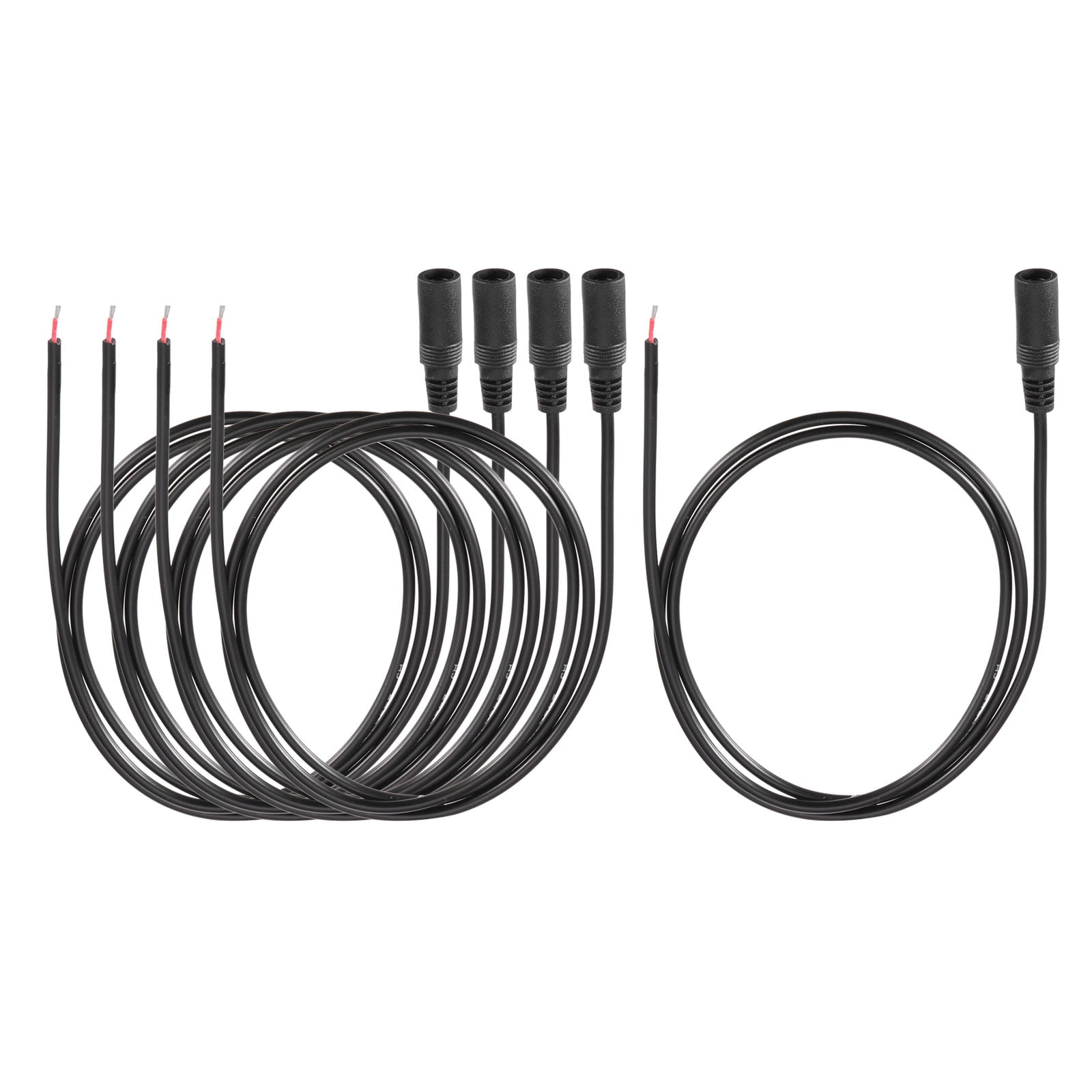 Uxcell 5pcs DC Power Pigtails Cable, 5.5 x 2.1mm Female Barrel Plug ...